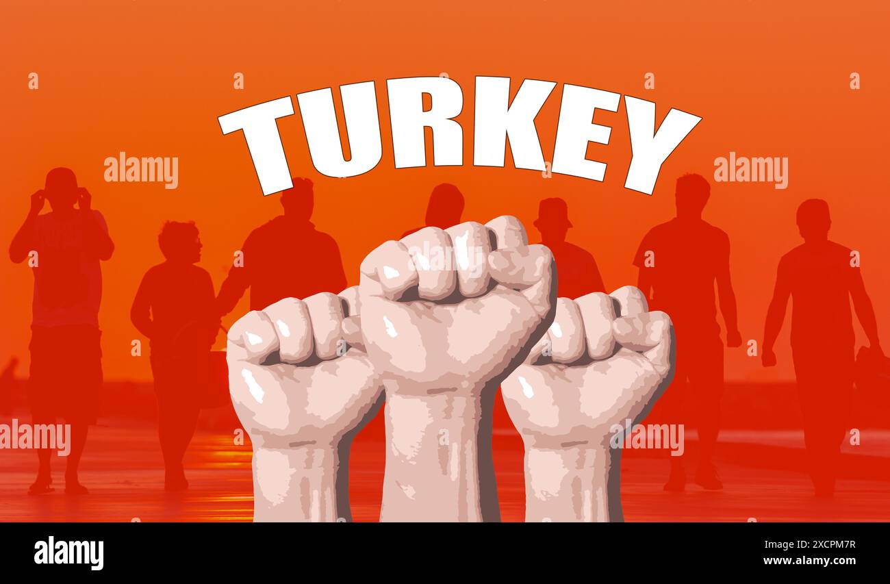 Turkey flag painting man hi-res stock photography and images - Alamy