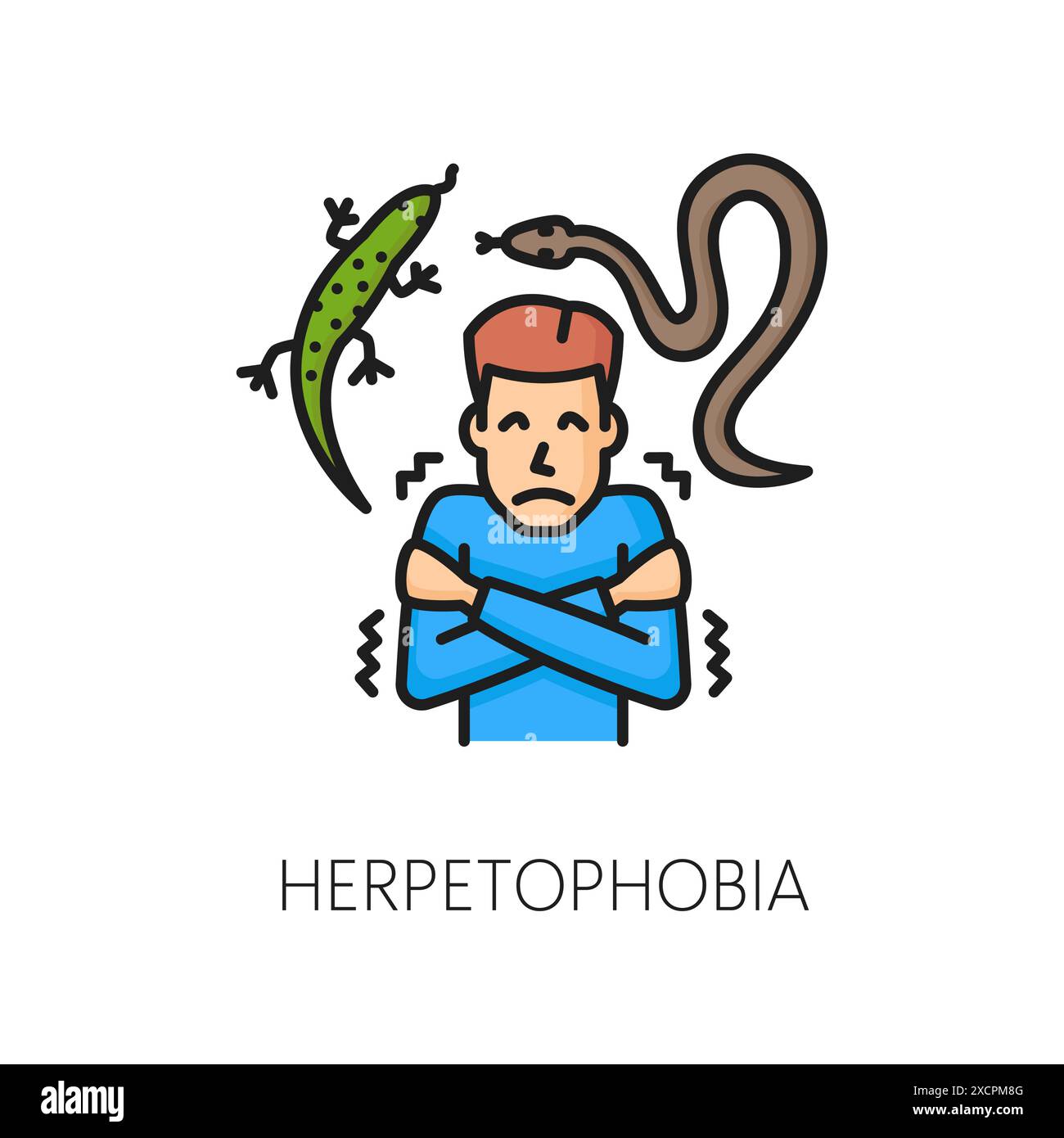 Scared person snake Stock Vector Images - Alamy