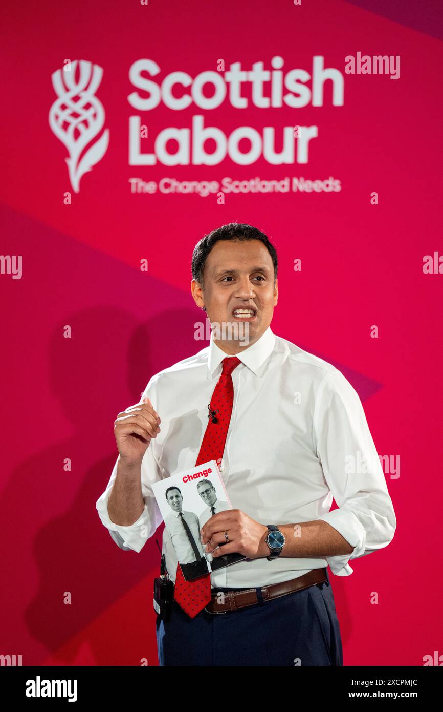 Scottish Labour leader Anas Sarwar speaking during the party's General ...
