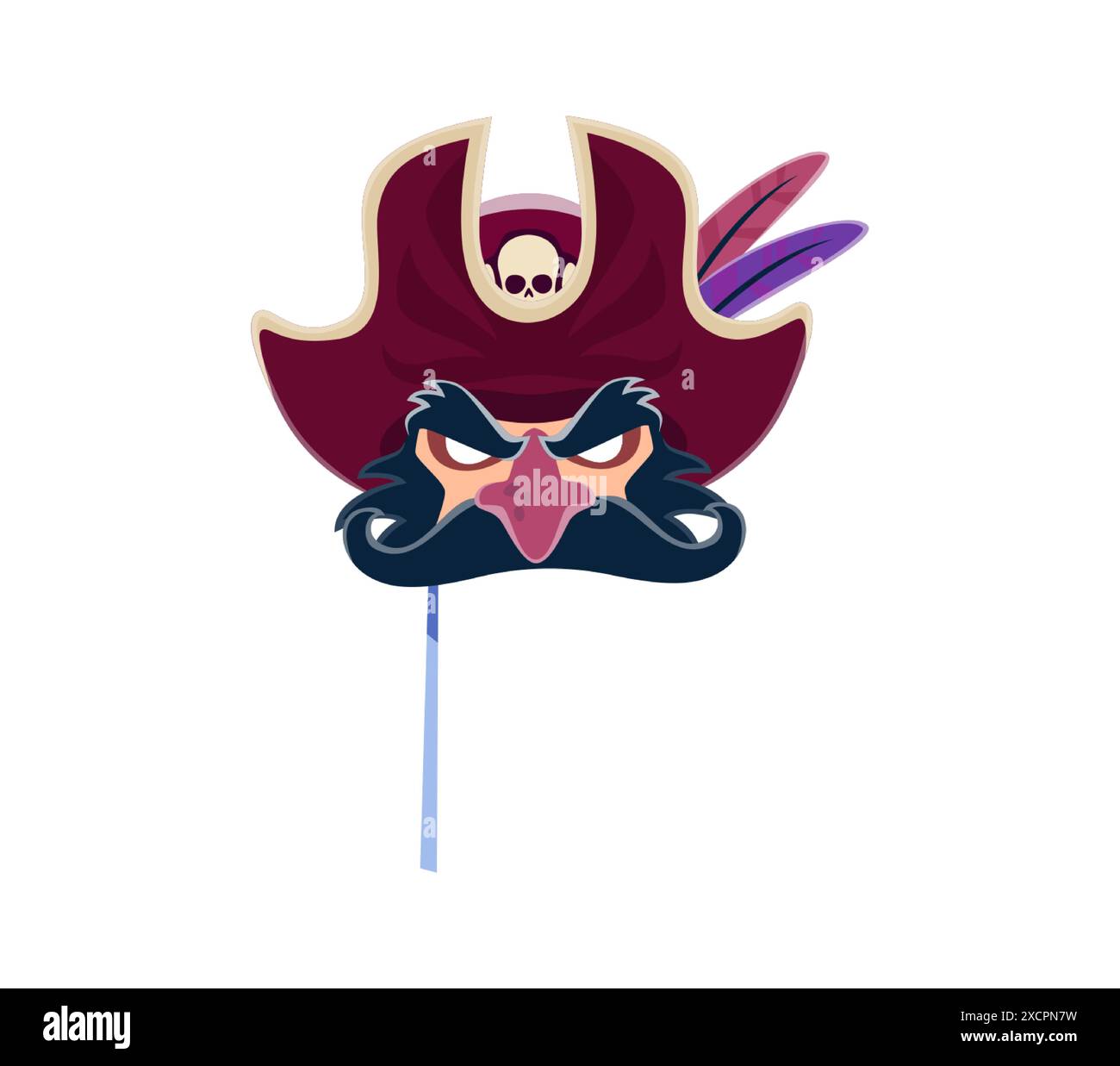Pirate carnival and photo booth mask. Isolated cartoon vector scowling ...
