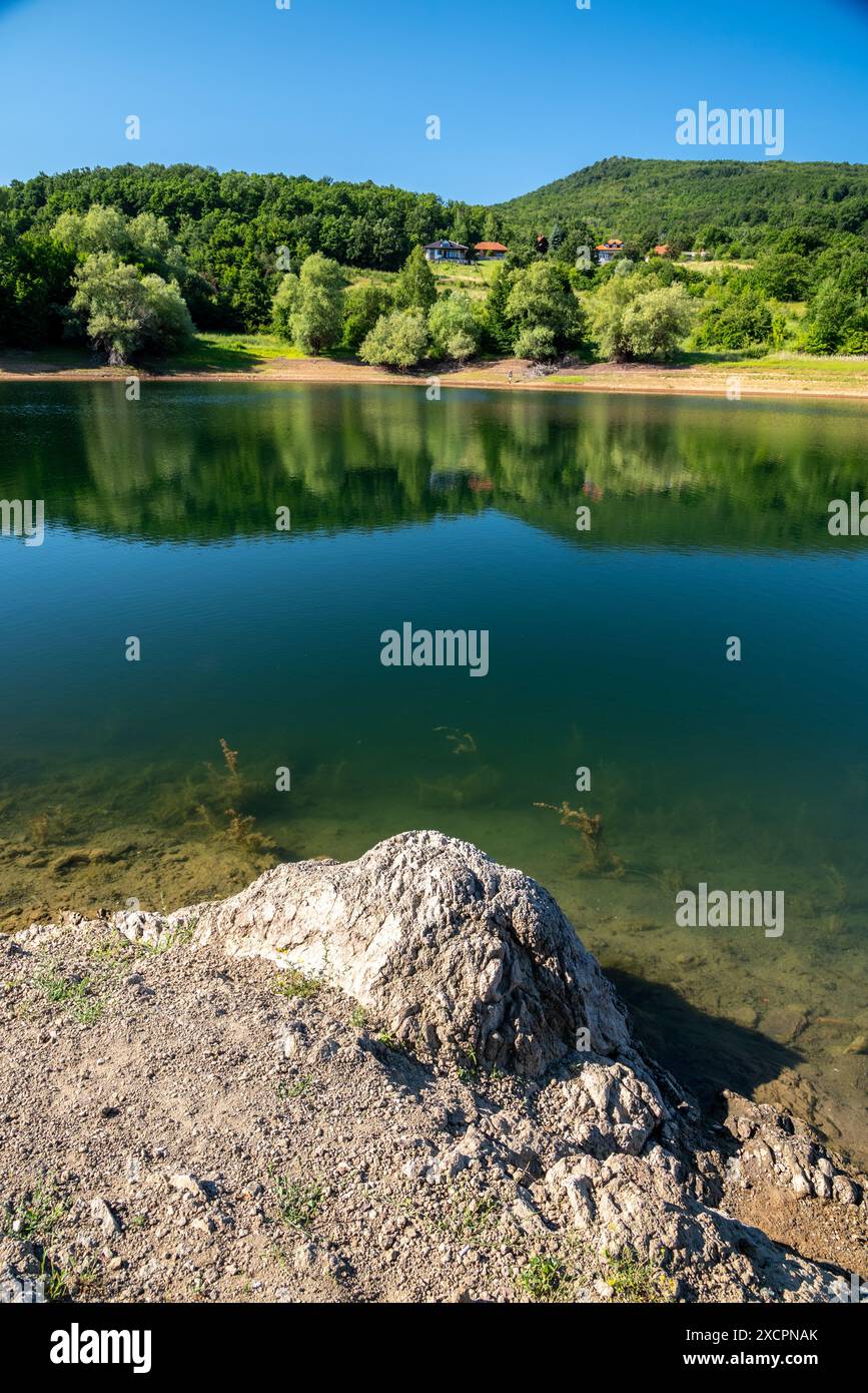Bor Lake (Borsko jezero), an artificial lake in eastern Serbia near the ...