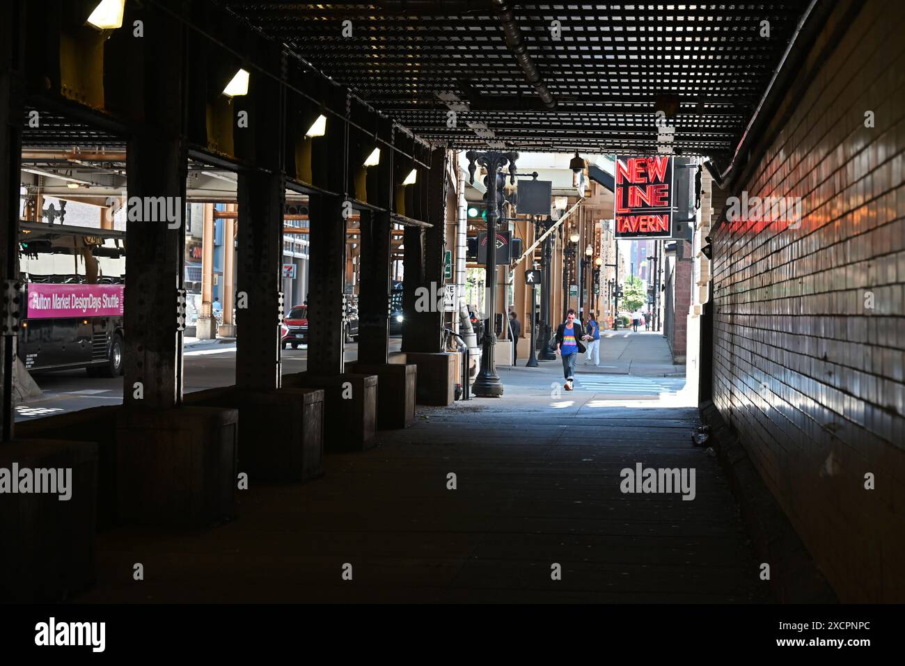 Lake Street pedestrian underpass beneath the commuter train railroad ...