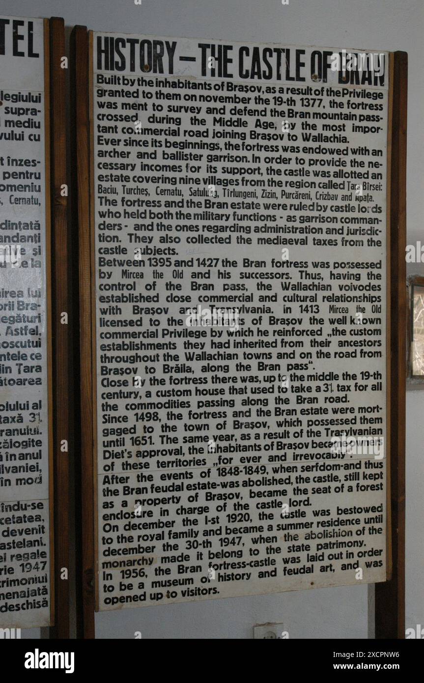 PPL PHOTO LIBRARY - COPYRIGHT RESERVED Sign giving the history of ...