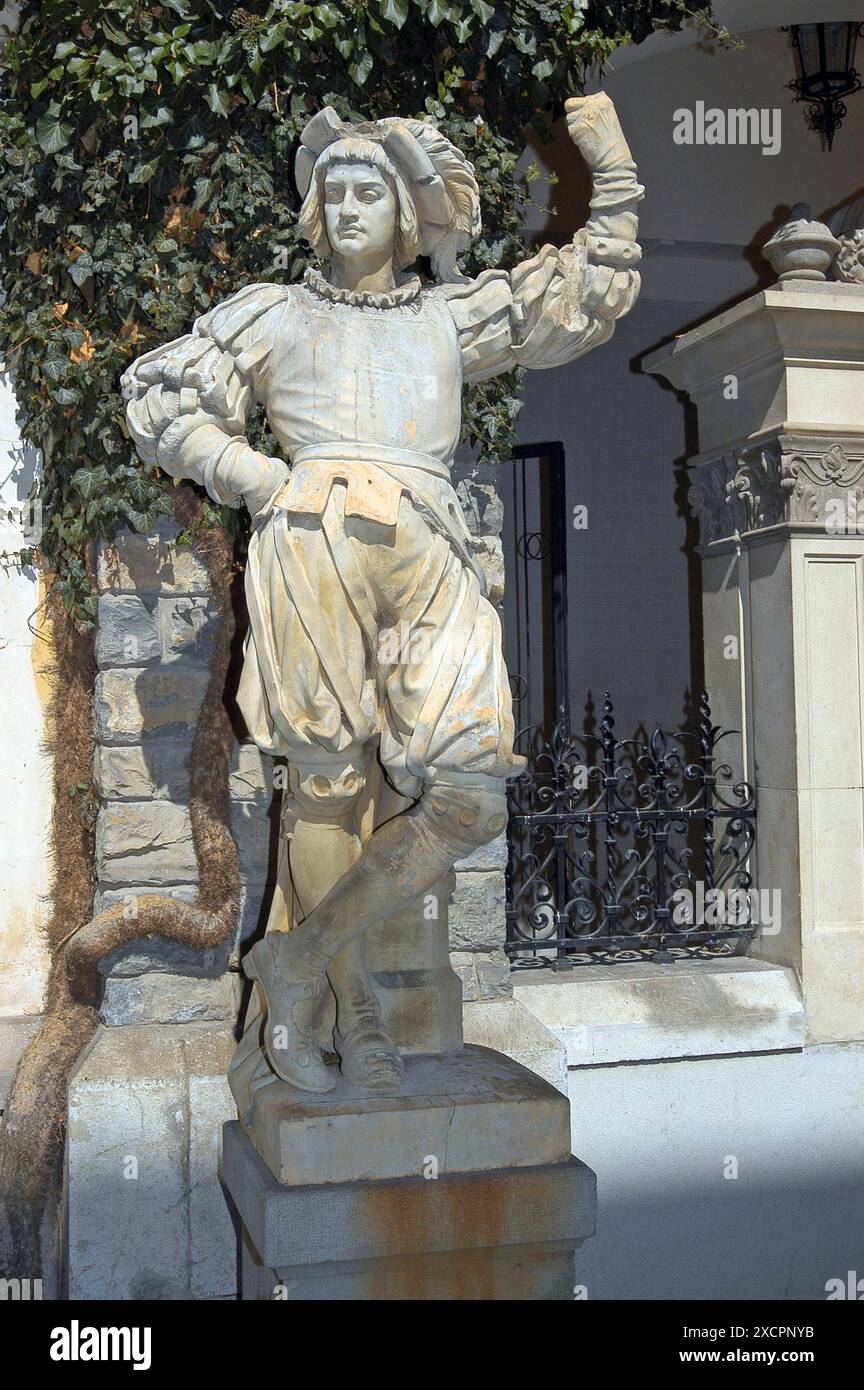 PPL PHOTO LIBRARY - COPYRIGHT RESERVED Statue outside Peles Castle ...