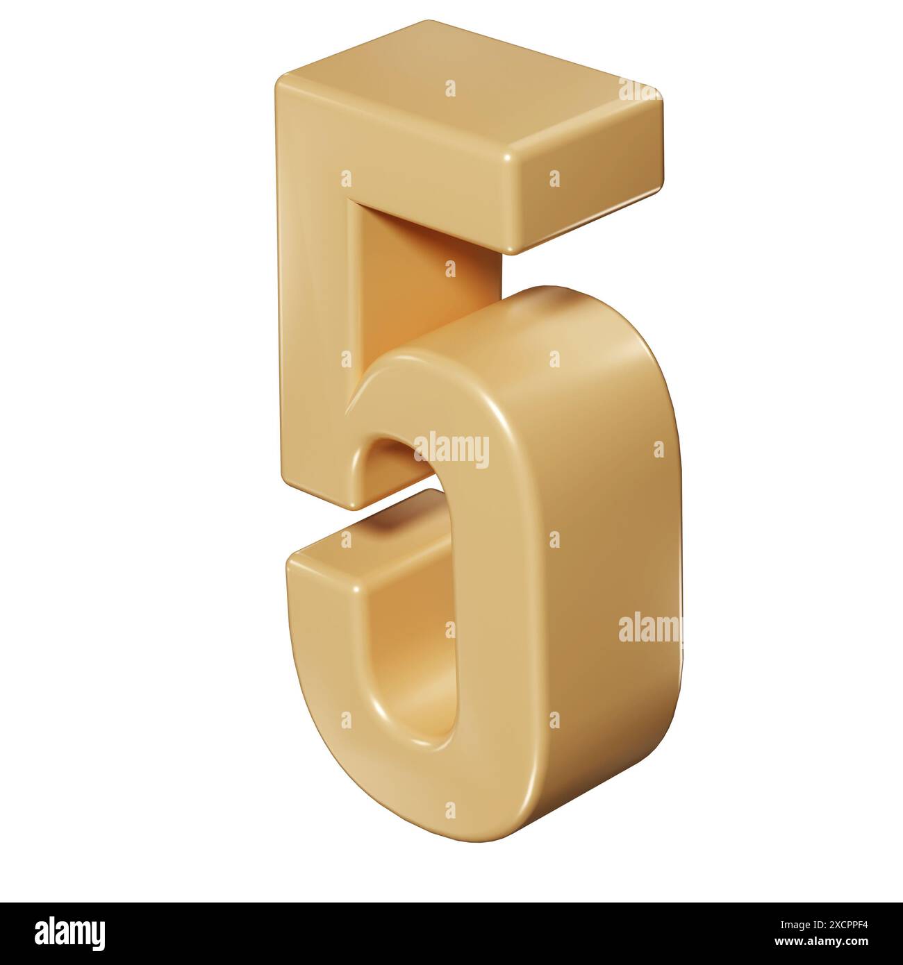 3d number five 5 golden or bronze shining typography symbol or sign ...