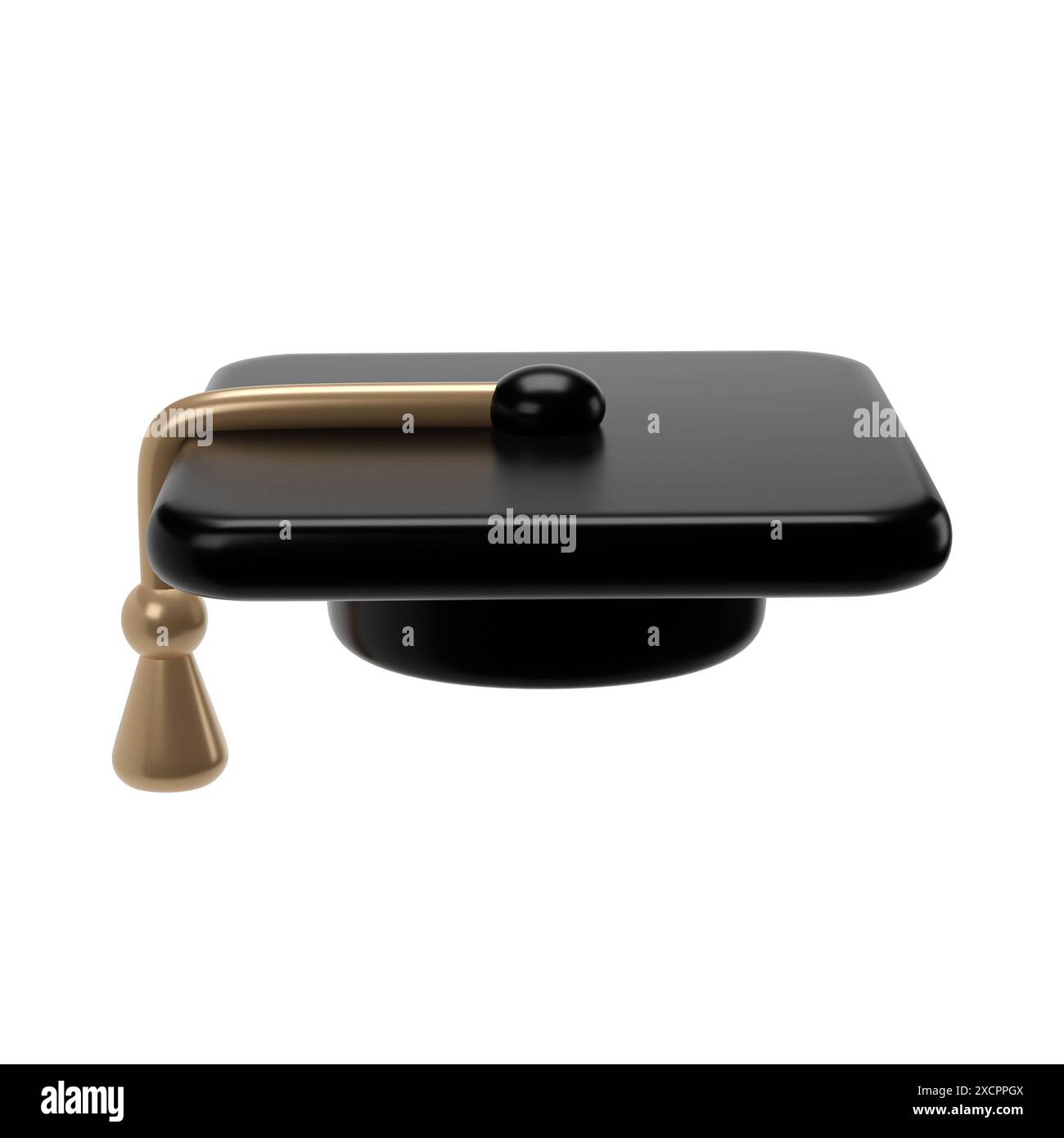 3d fly graduate black cap. School icon. Cap in air. Graduation ...