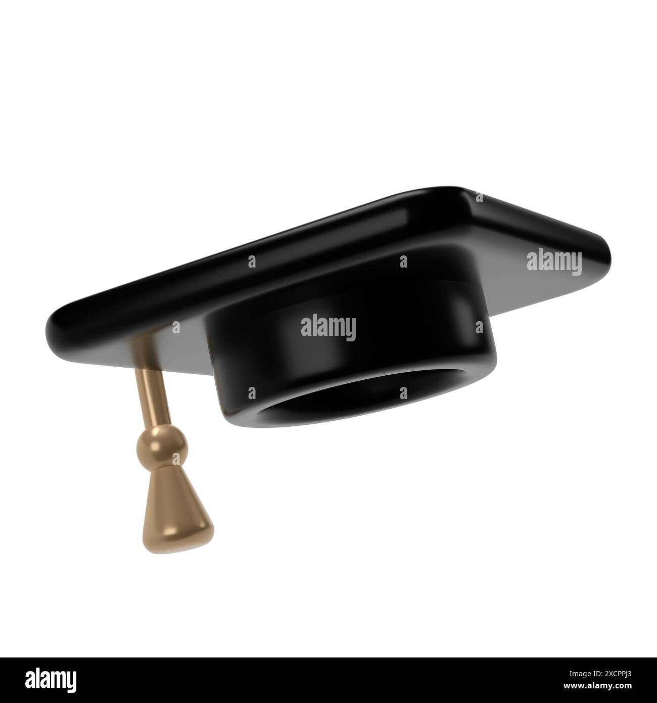 3d fly graduate black cap. School icon. Cap in air. Graduation ...