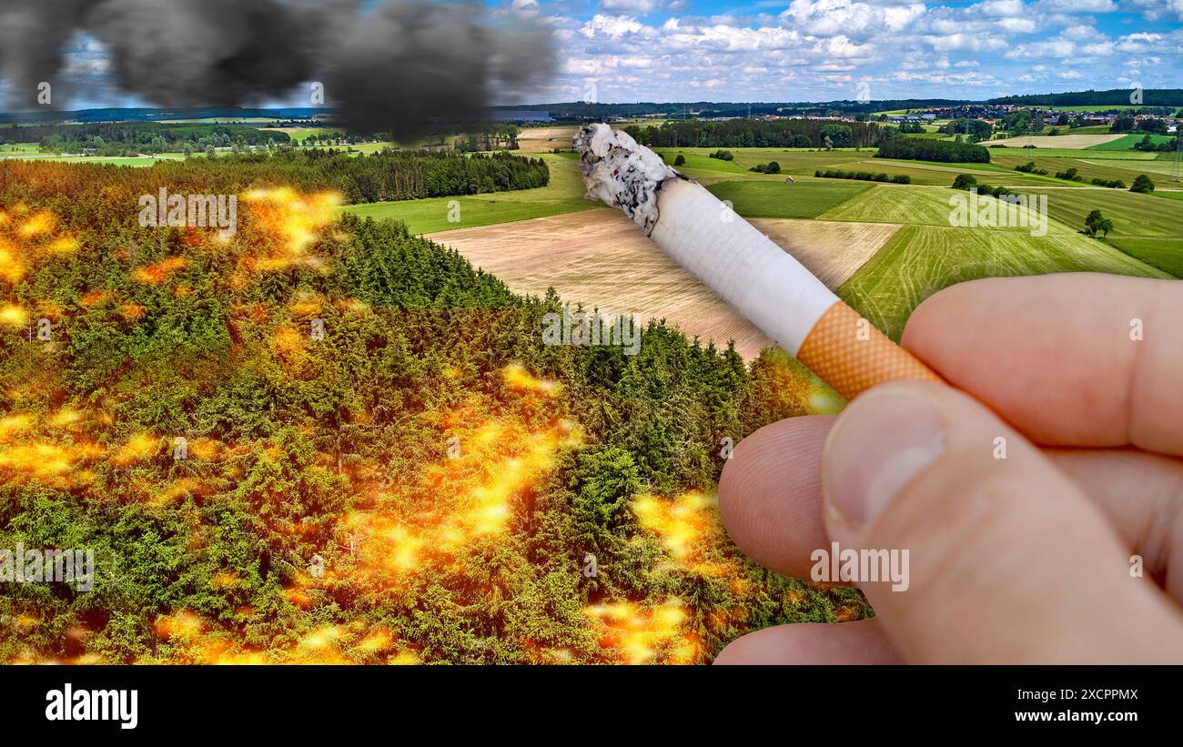 Germany, Bavaria - June 16, 2024: Symbolic image of forest fire hazard ...
