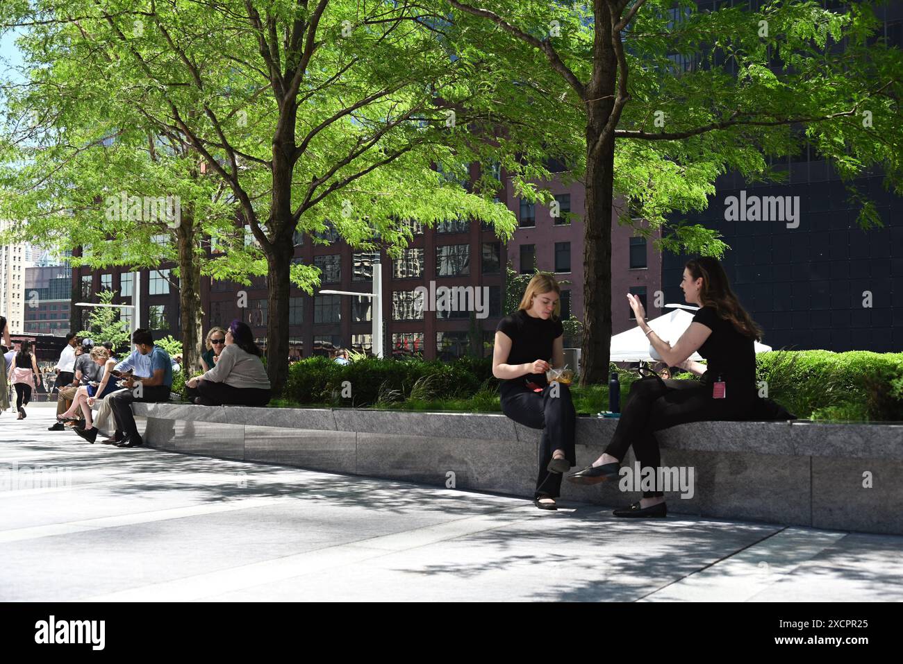 The plaza at 150 N Riverside provides a green oasis and is made ...