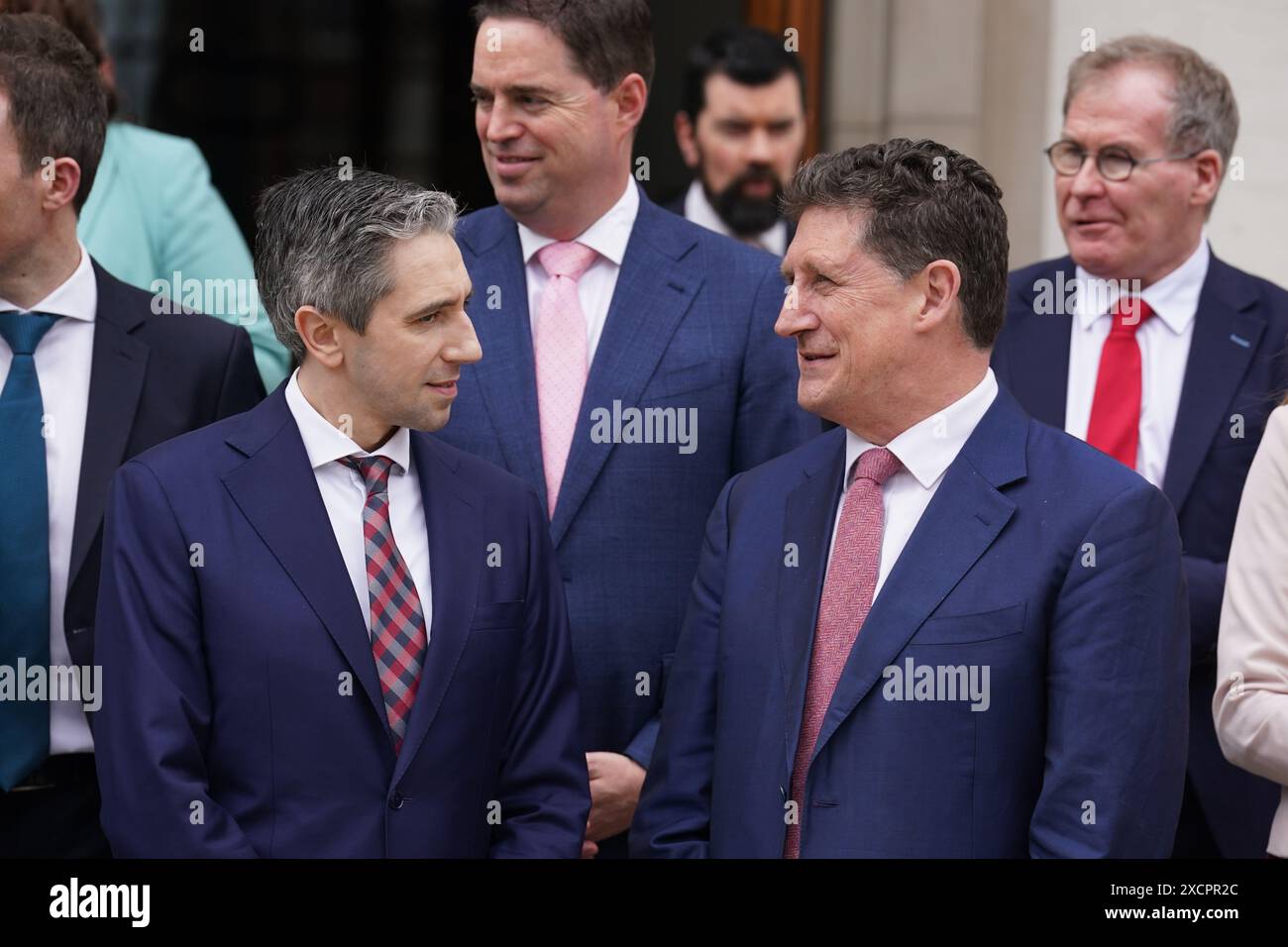 File photo dated 10/04/24 of Taoiseach Simon Harris (left) with Green ...