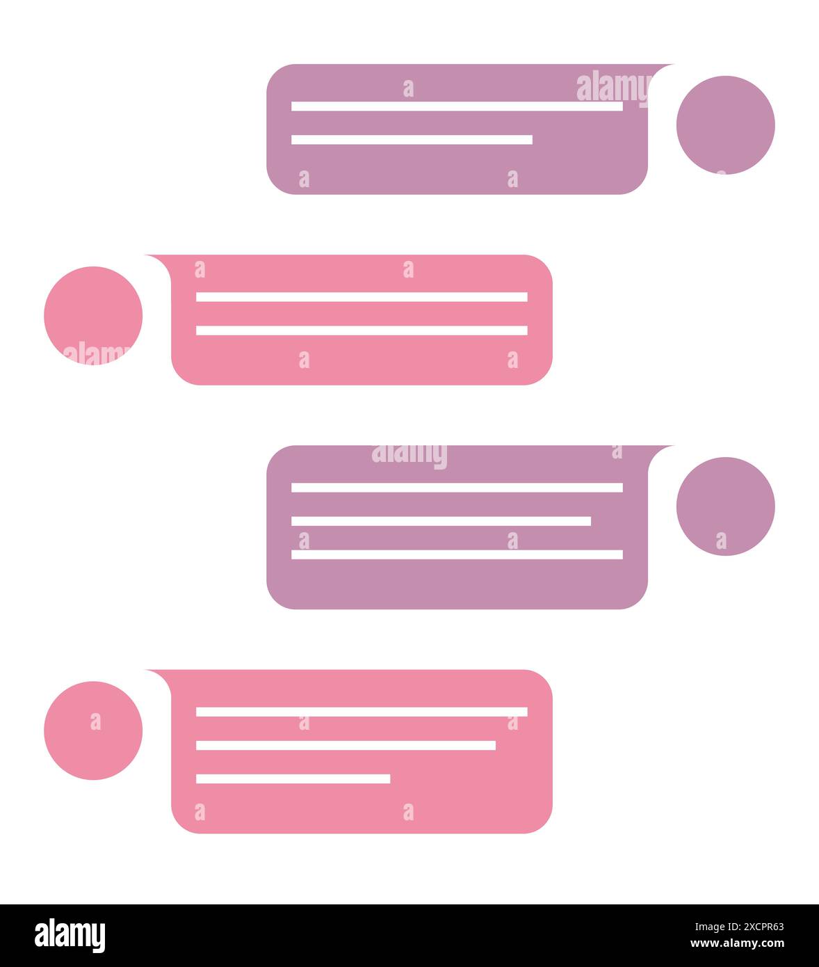 Chat with message bubbles on white background Stock Photo - Alamy
