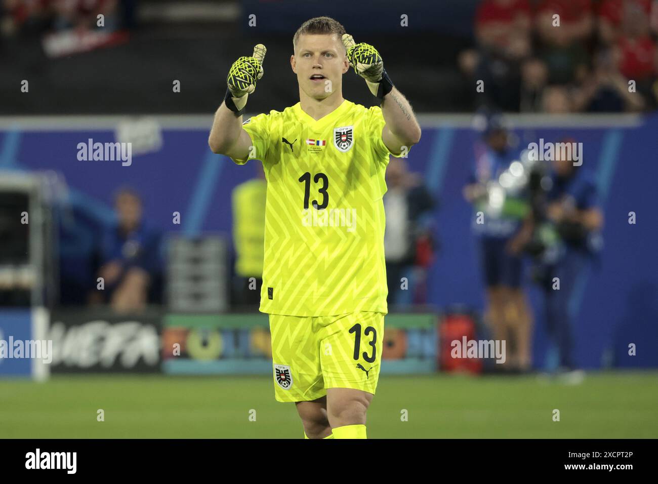 Austria goalkeeper Patrick Pentz during the UEFA Euro 2024, Group D ...