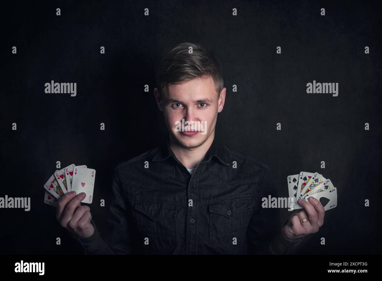 Man casino cards hi-res stock photography and images - Alamy
