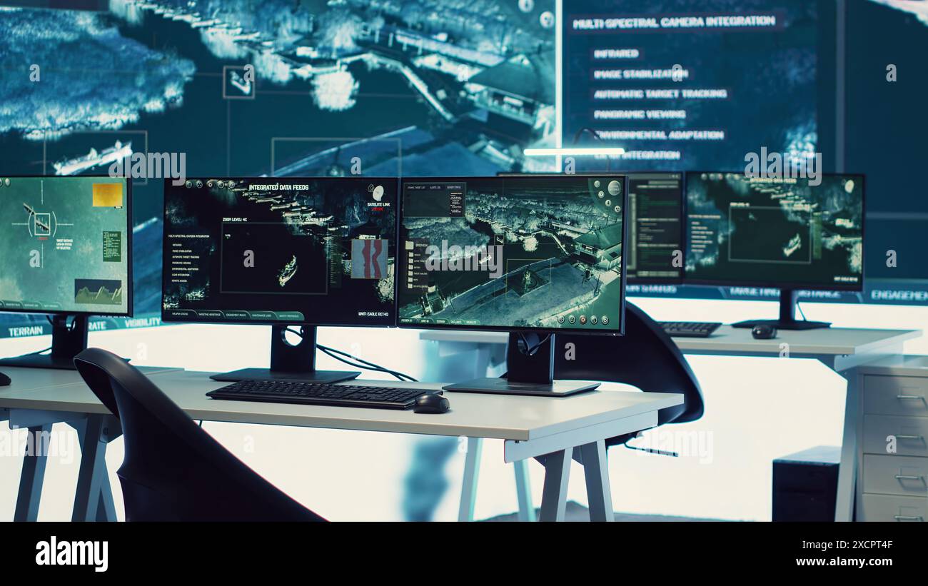 Empty military secret service headquarters used to follow threats or ...