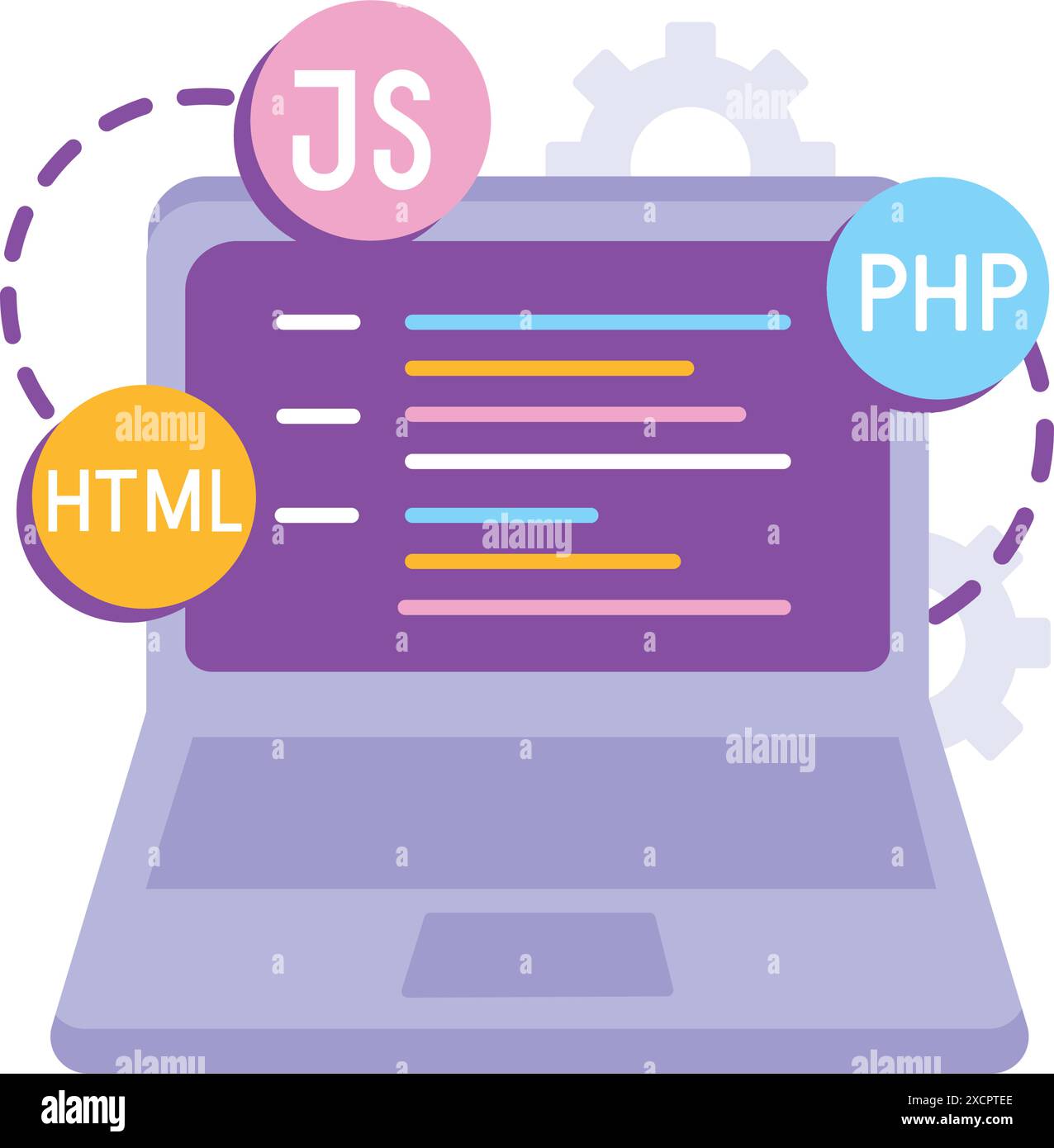 Coding And Programming Software On Laptop Computer Stock Vector Image And Art Alamy