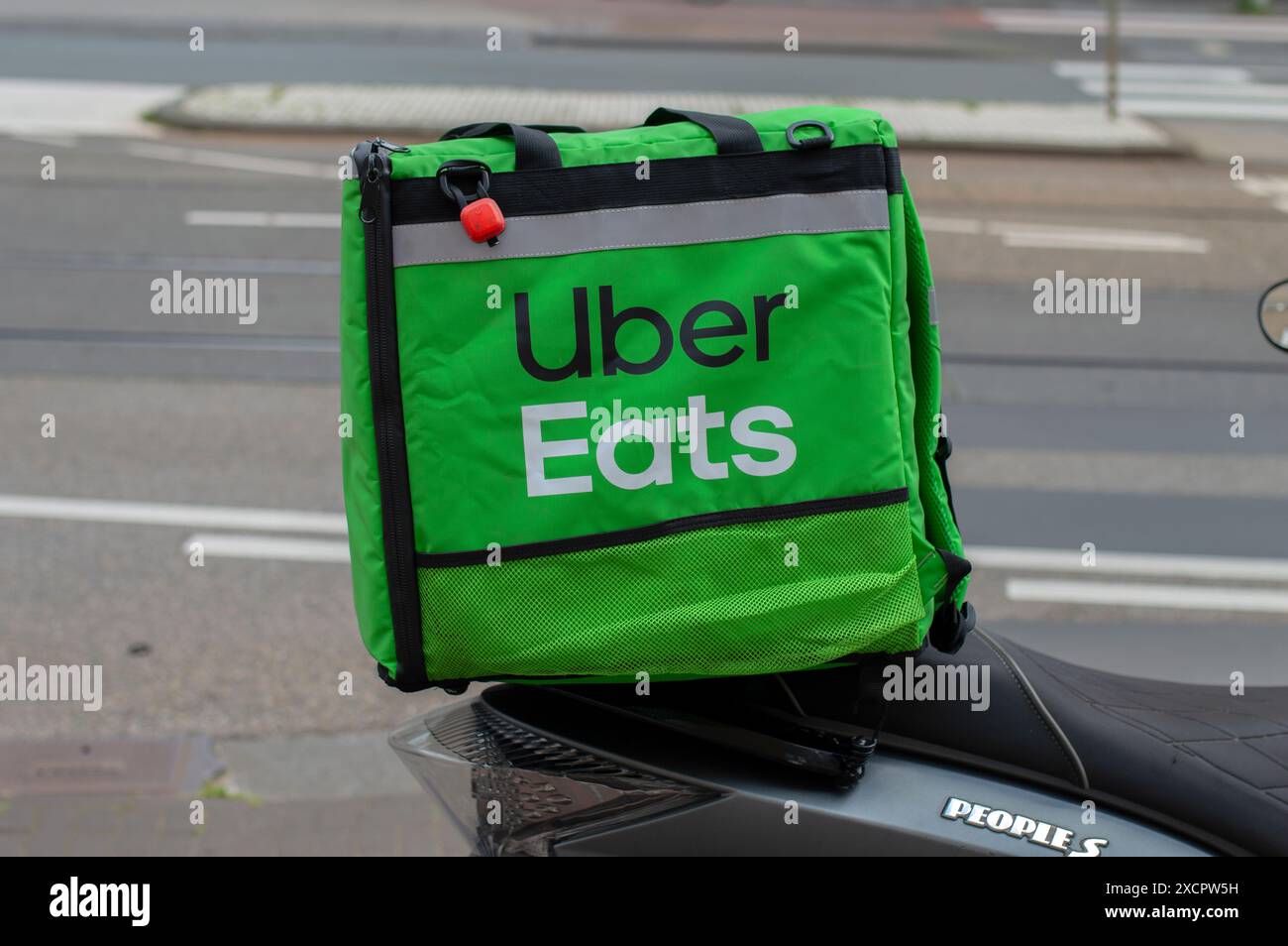 Uber Eats Delivery Bag On Moped At Amsterdam The Netherlands 17-6-2024 Stock Photo - Alamy