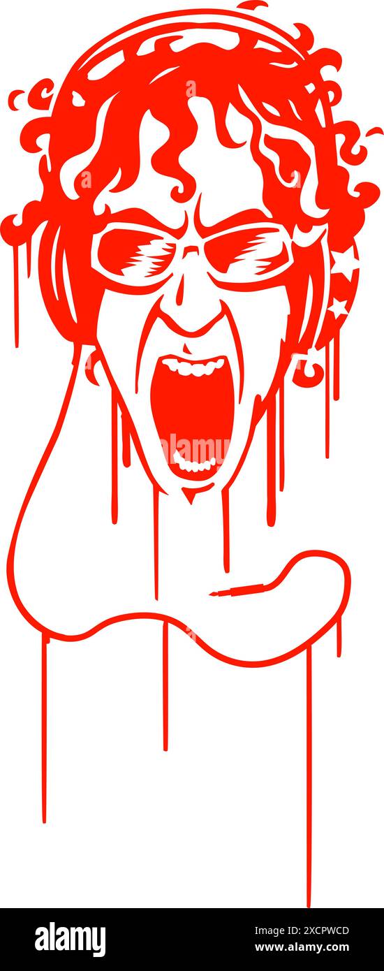Screaming face drawing hi-res stock photography and images - Alamy