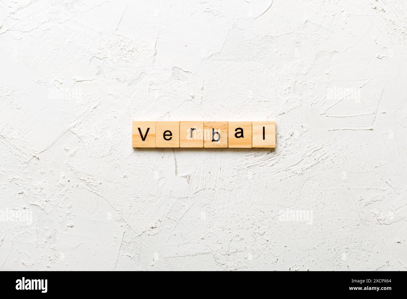 verbal word written on wood block. verbal text on table, concept Stock ...