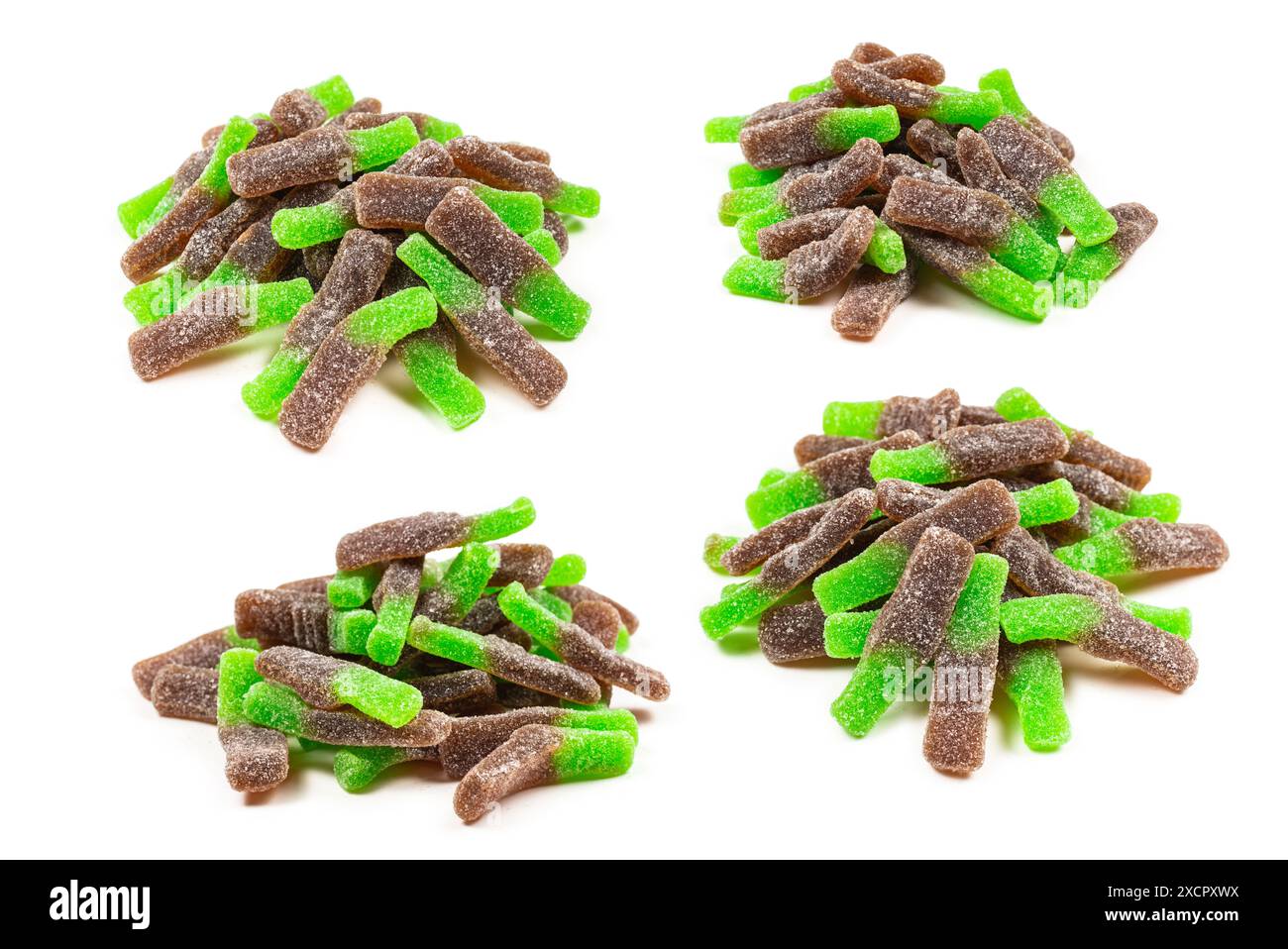 Green gummy candies. Top view. Jelly sweets Stock Photo - Alamy