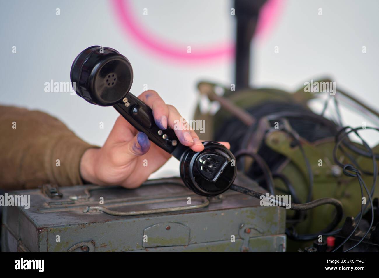 USSR field telephone for World War II communications. Historical items ...