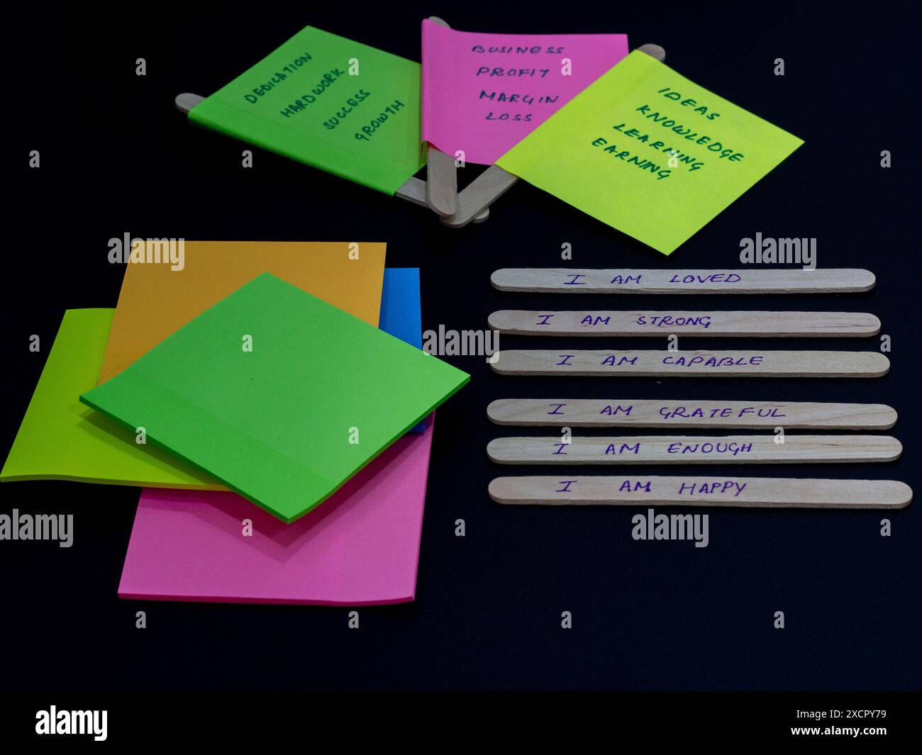 Handwritten motivational quotes on sticky notes for boosting self ...