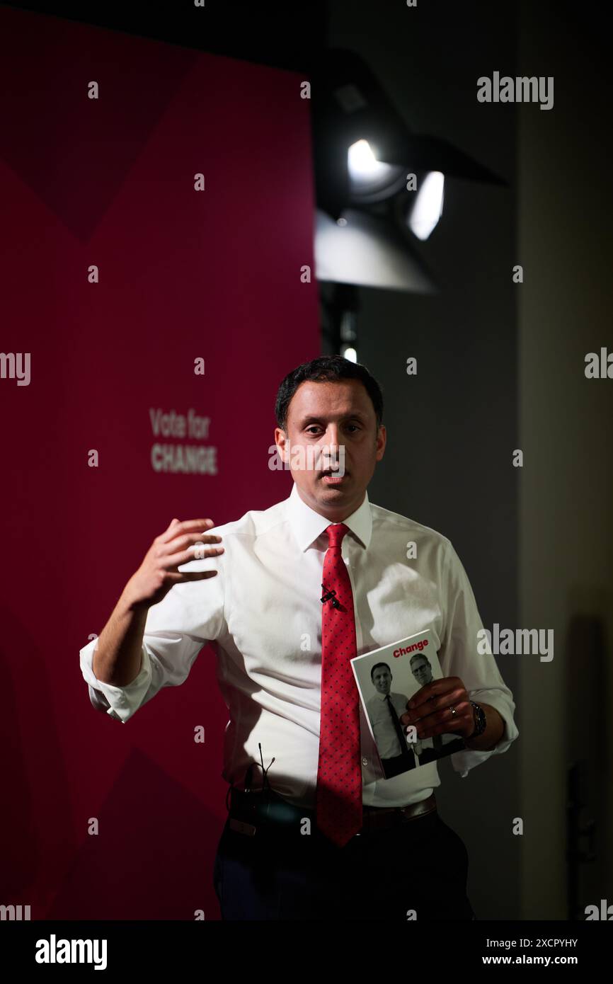 Edinburgh Scotland, UK 18 June 2024. Scottish Labour leader Anas Sarwar ...