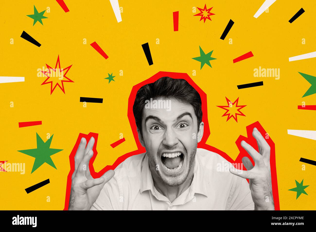 Composite sketch image trend artwork photo collage of silhouette young ...