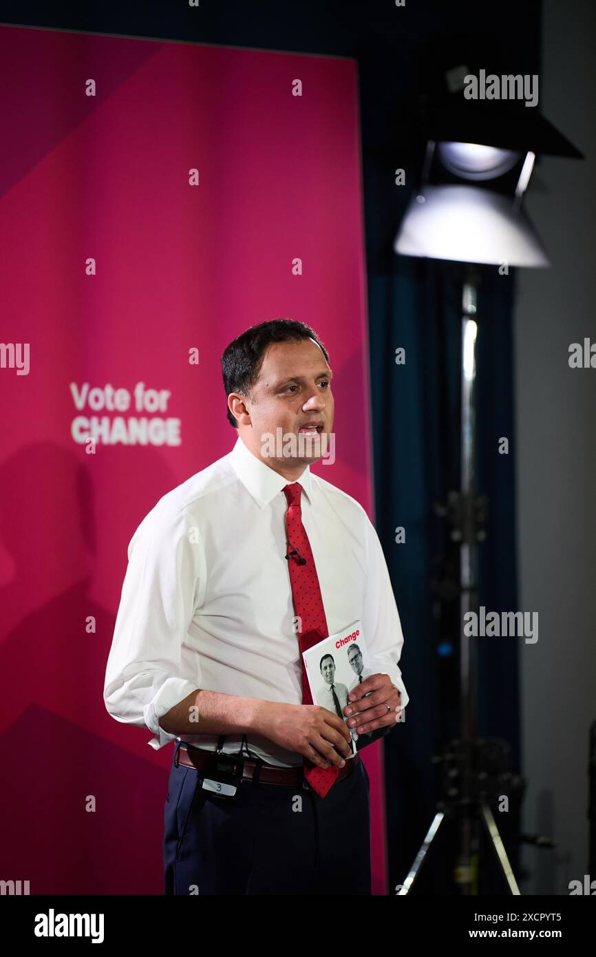 Edinburgh Scotland, UK 18 June 2024. Scottish Labour leader Anas Sarwar ...