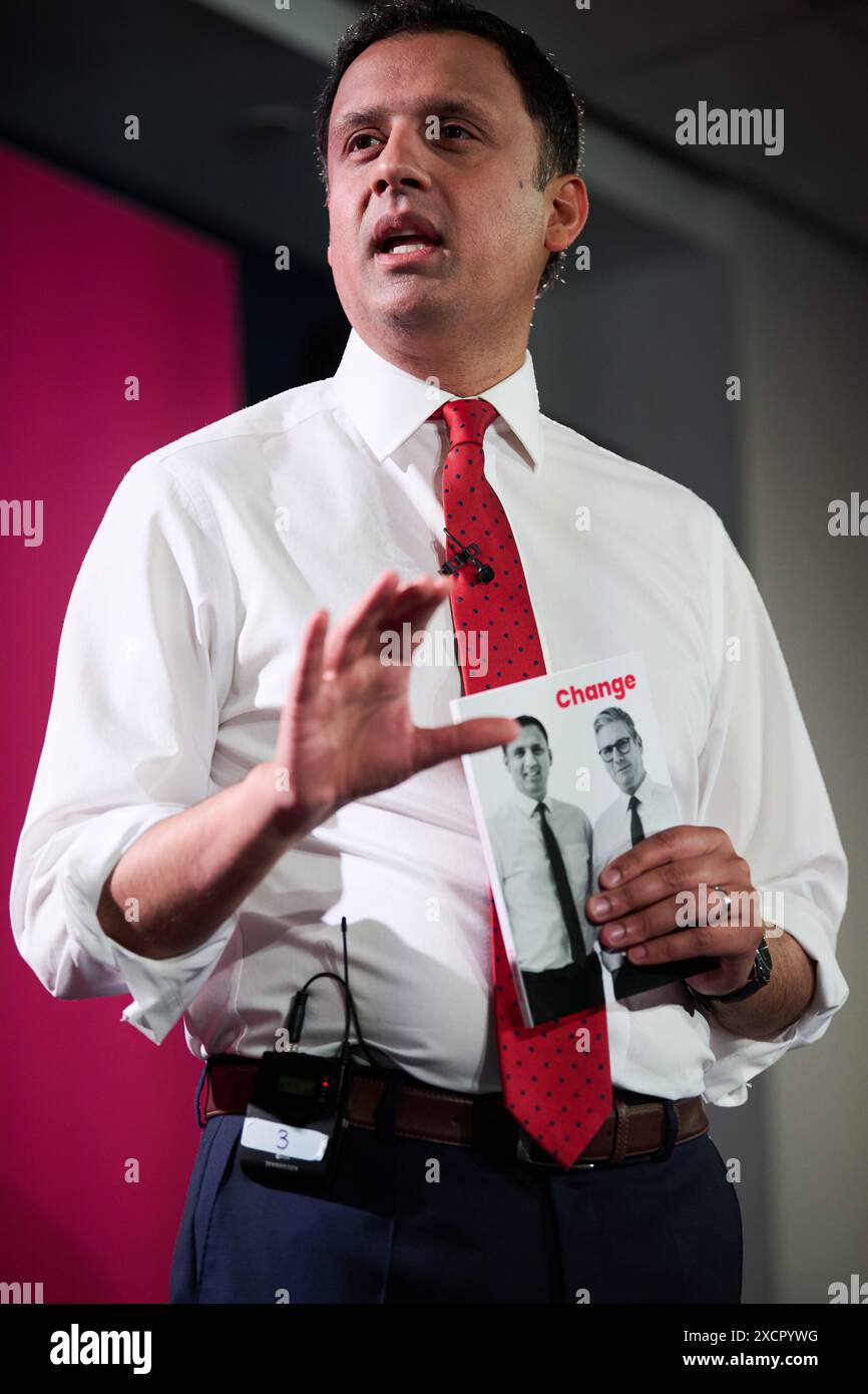 Edinburgh Scotland, UK 18 June 2024. Scottish Labour leader Anas Sarwar ...