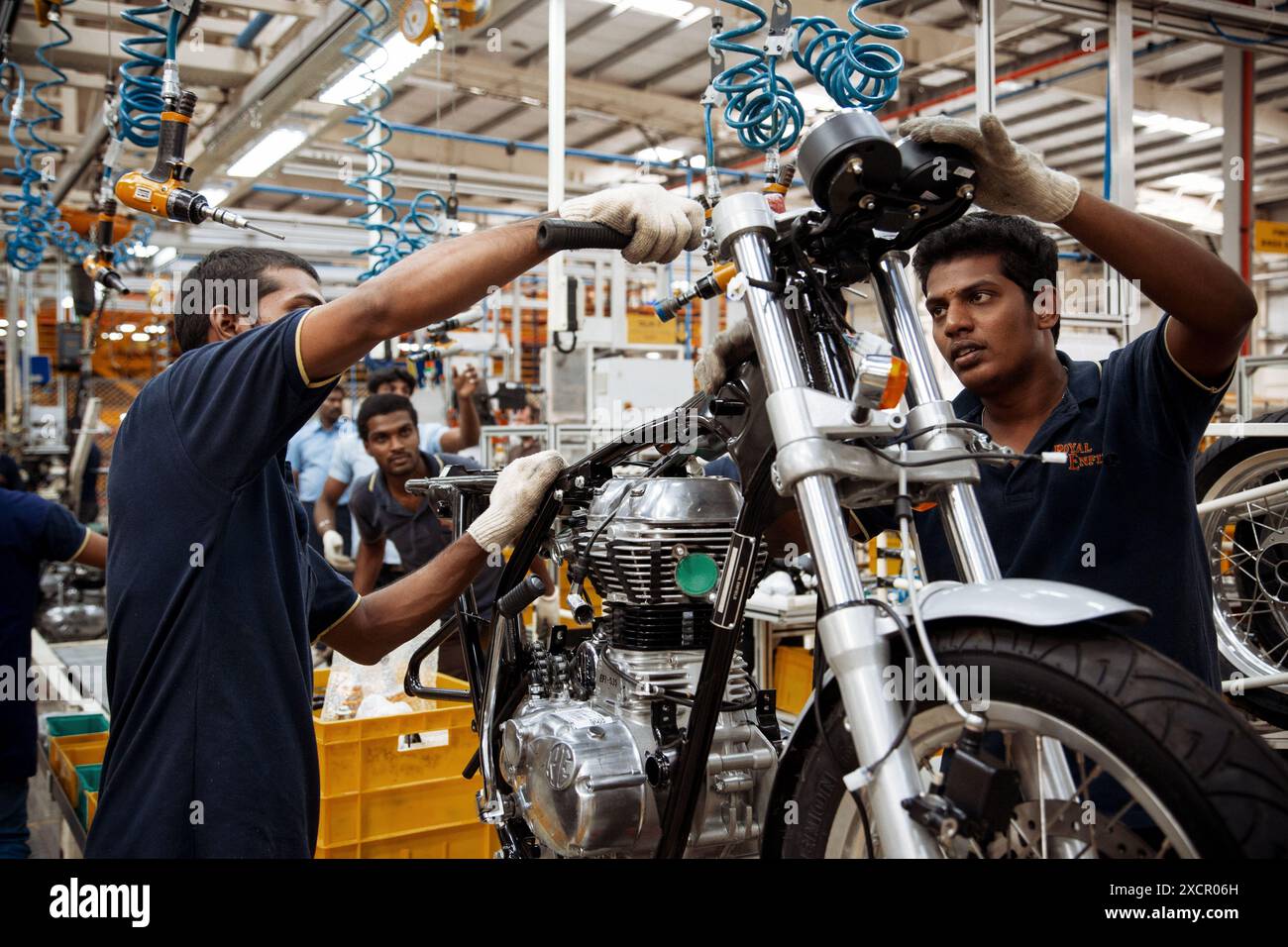 Reportage shot at the Royal Enfield Motorcycle Factory in Chennai ...