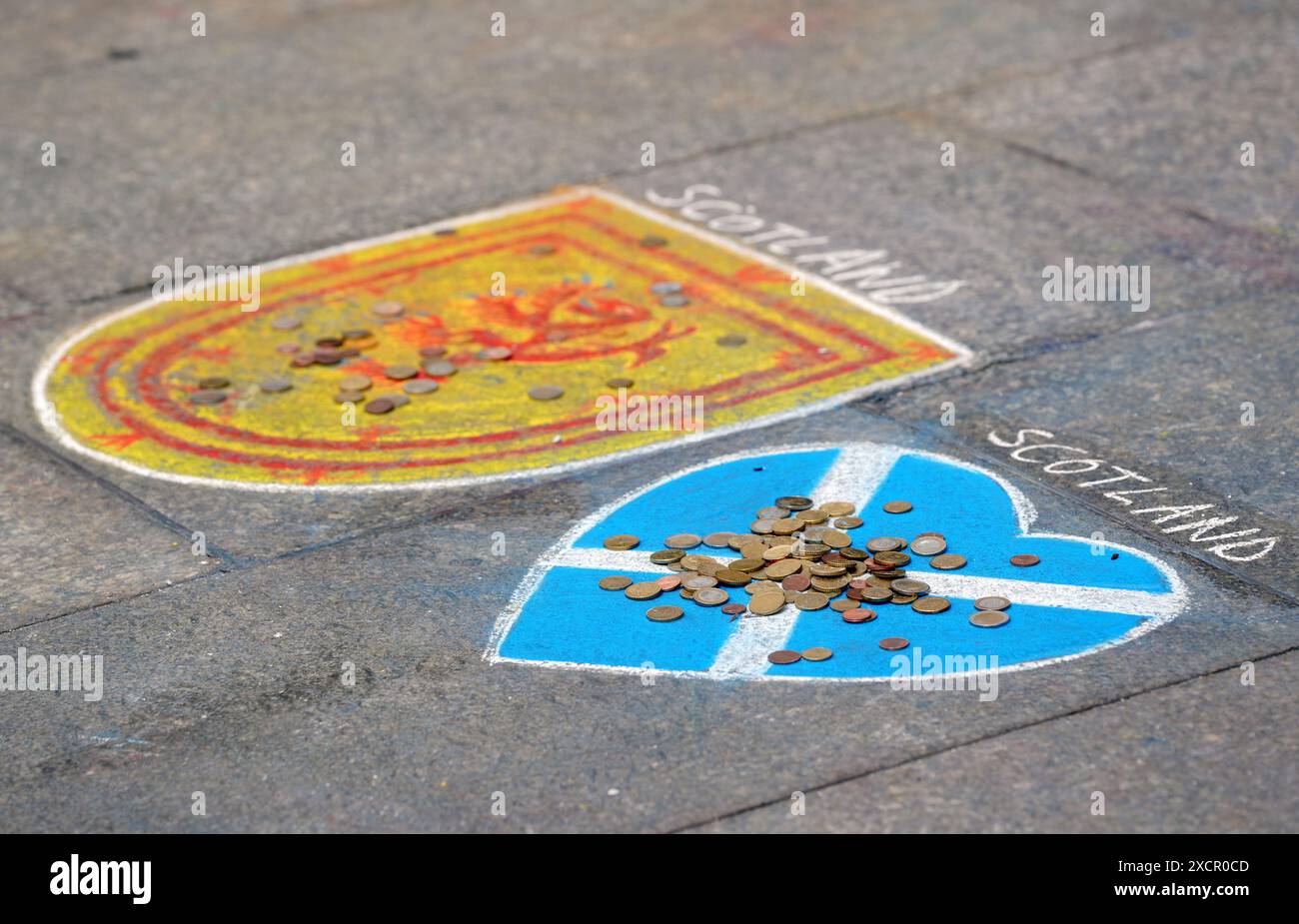 A Scottish saltire love heart outside Cologne Cathedral. Scotland will ...