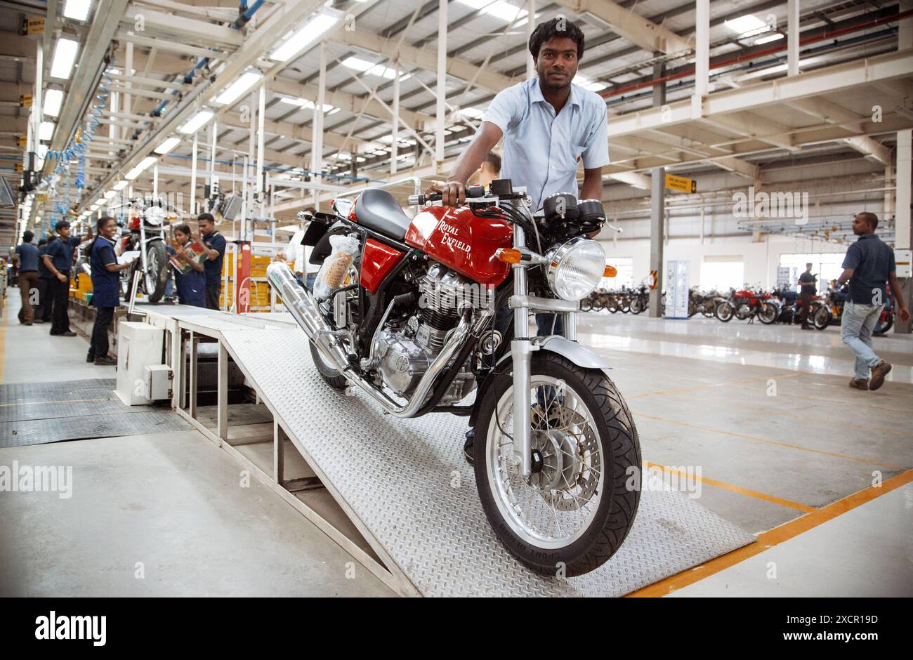 Reportage shot at the Royal Enfield Motorcycle Factory in Chennai ...