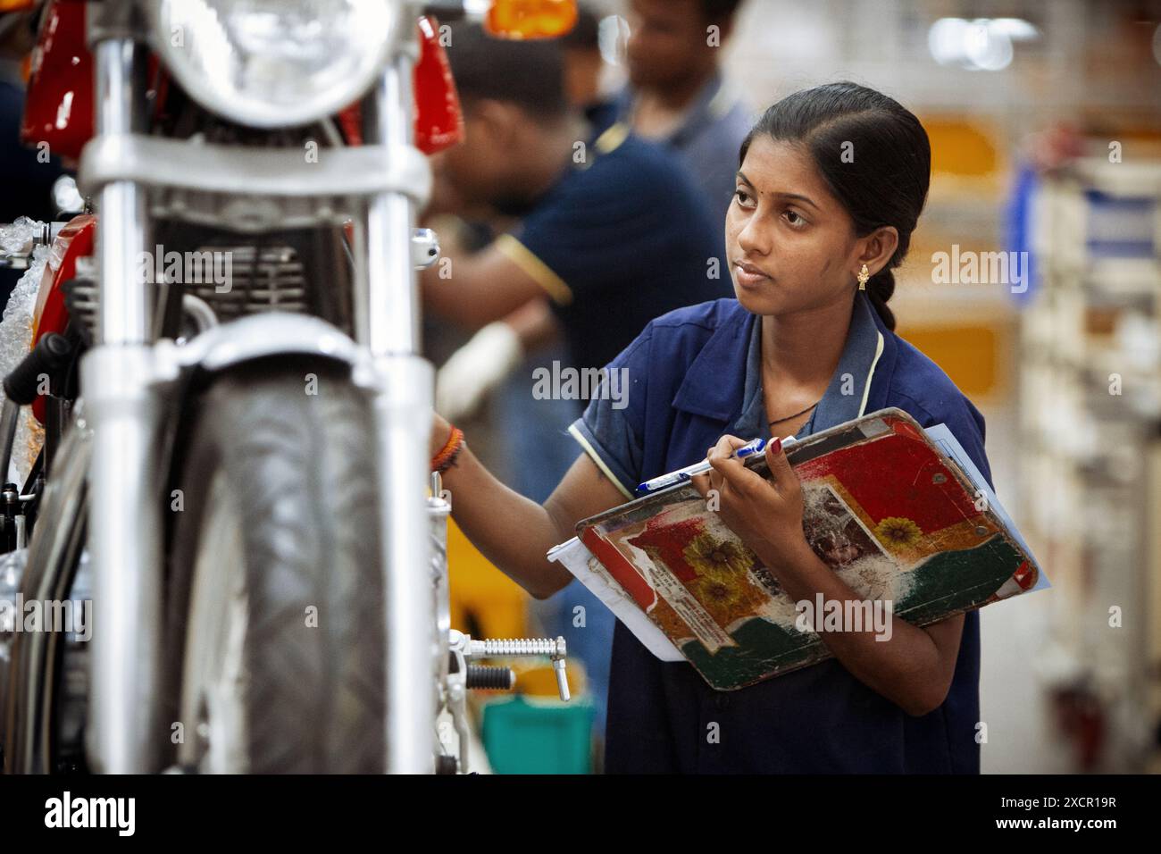 Reportage shot at the Royal Enfield Motorcycle Factory in Chennai ...