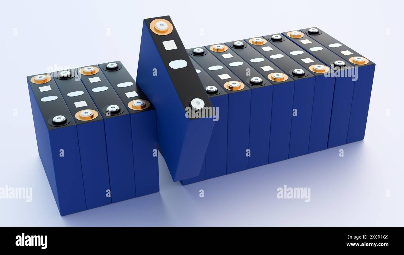 3d rendering of prismatic battery, rectangular lithium ion phosphate ...