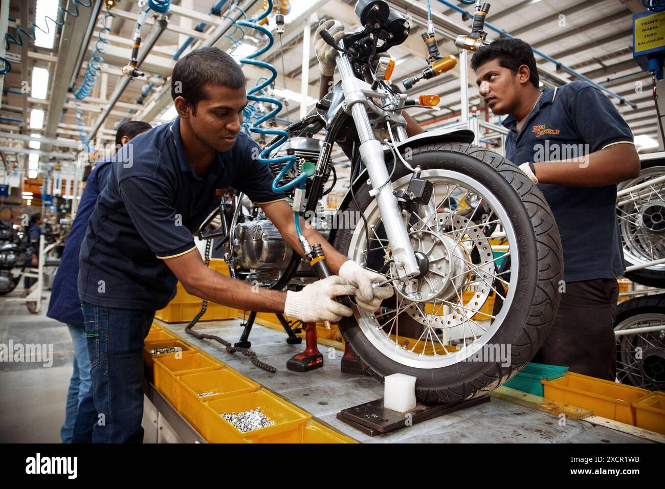 Reportage shot at the Royal Enfield Motorcycle Factory in Chennai ...