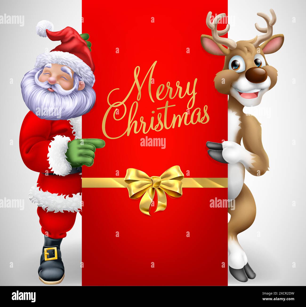 Santa Claus Father Christmas And Reindeer Sign Stock Vector Image & Art ...