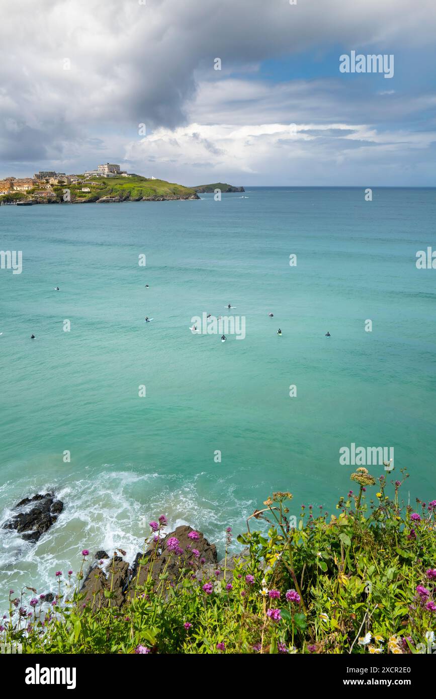 Surfers floating in the sea waiting for a wave off Gt Great Western ...