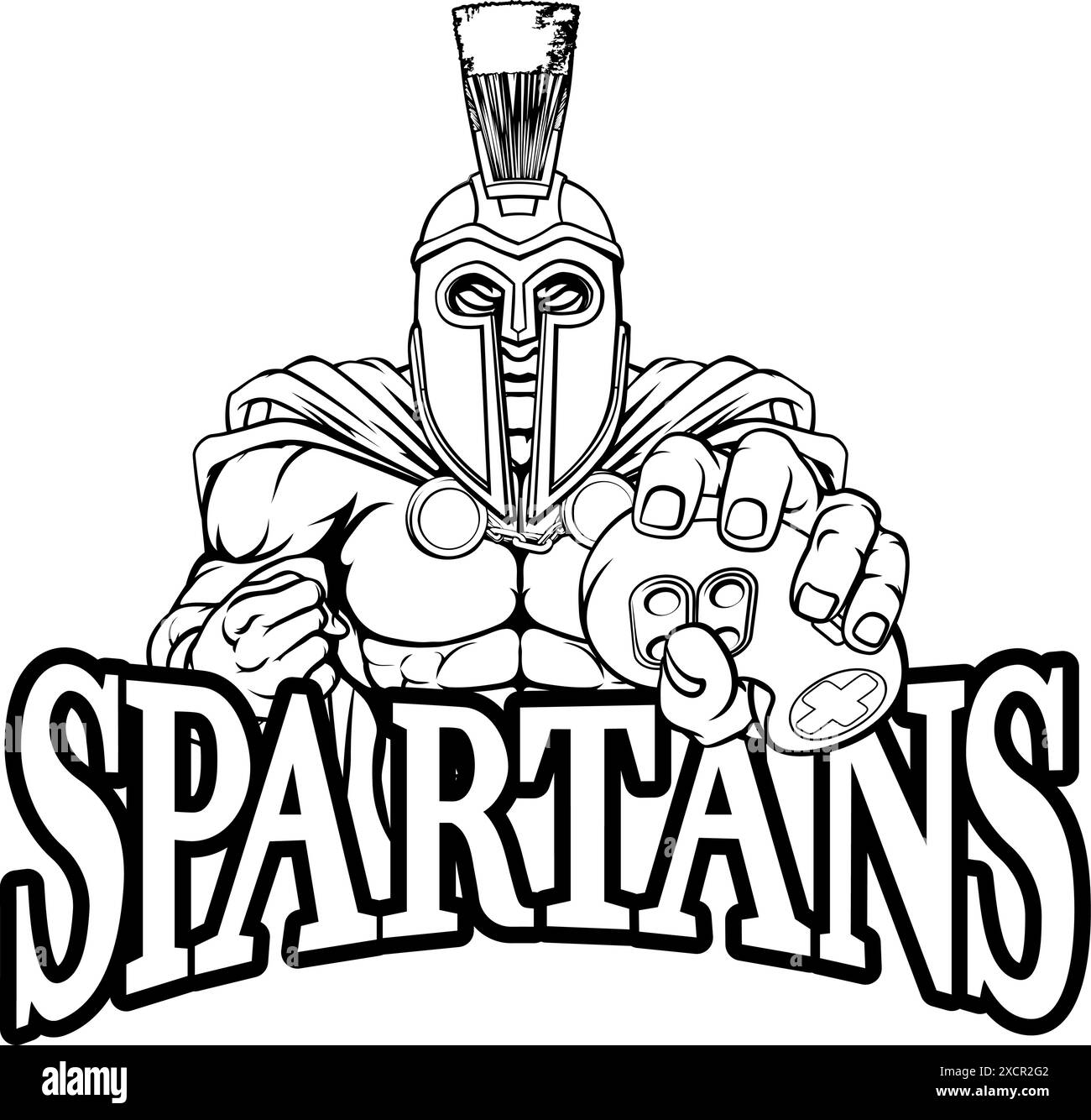 Spartan Trojan Gamer Gladiator Controller Mascot Stock Vector Image ...