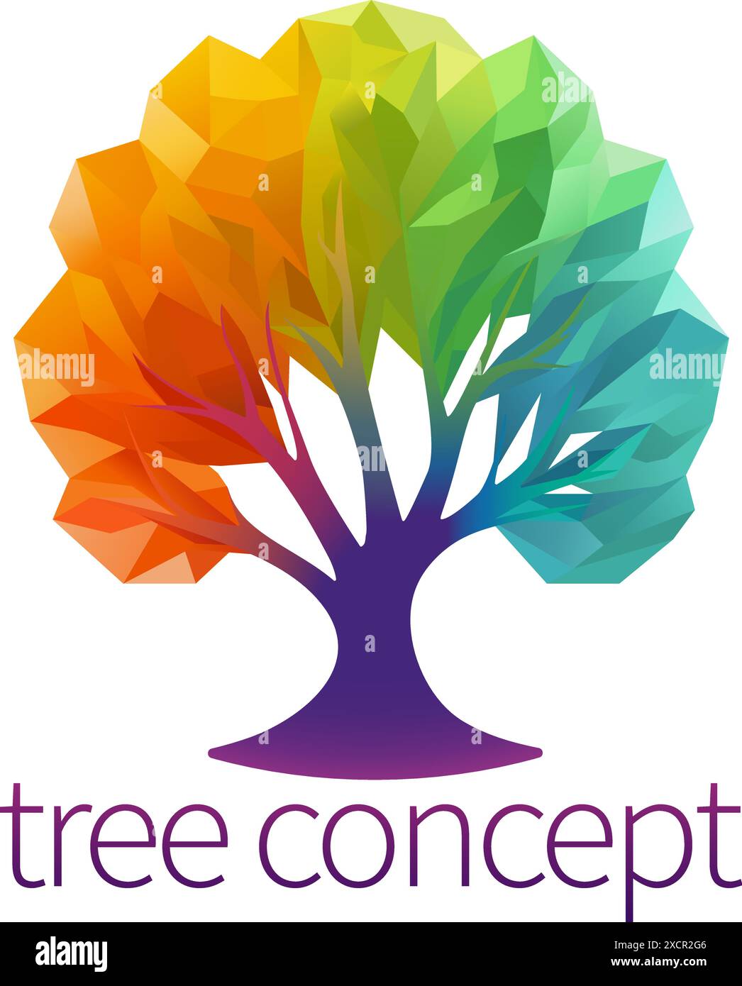Rainbow tree of life logo hi-res stock photography and images - Alamy