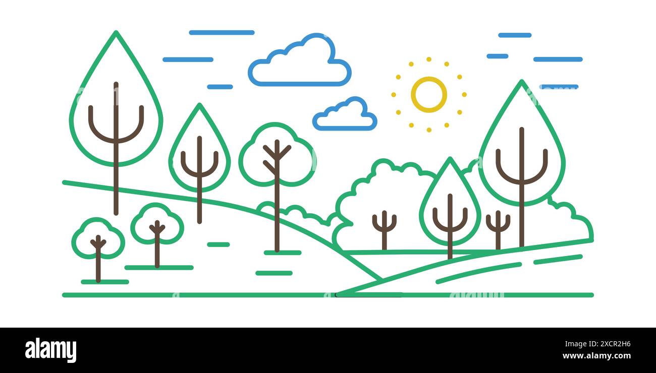 Wood land walk Stock Vector Images - Alamy