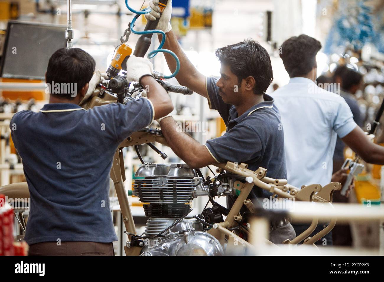 Reportage shot at the Royal Enfield Motorcycle Factory in Chennai ...