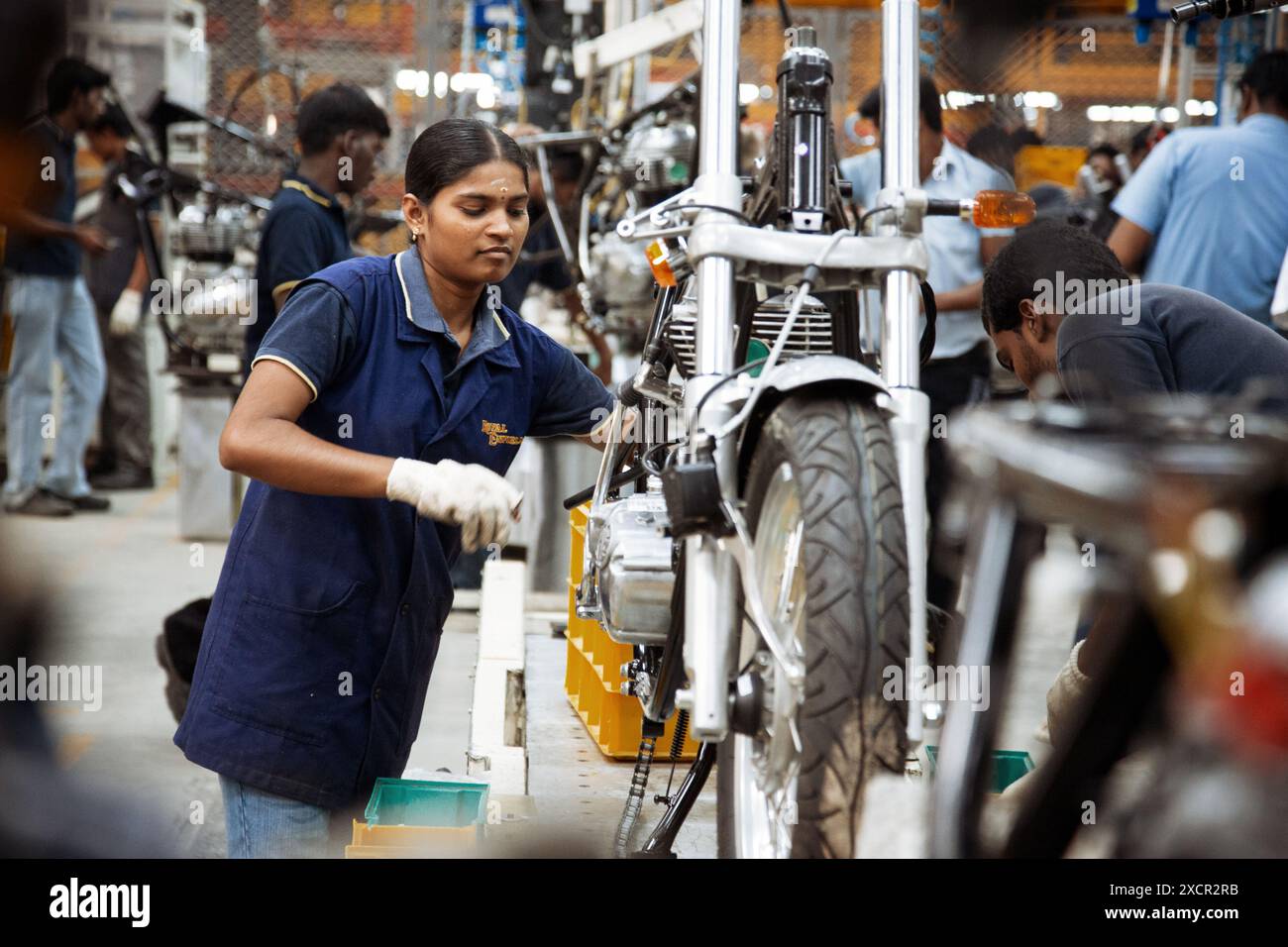 Reportage shot at the Royal Enfield Motorcycle Factory in Chennai ...