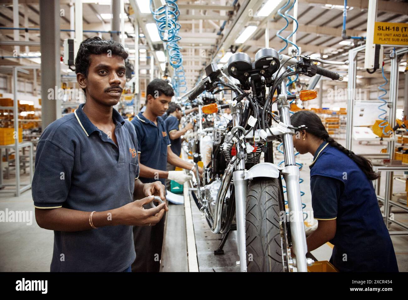 Reportage shot at the Royal Enfield Motorcycle Factory in Chennai ...
