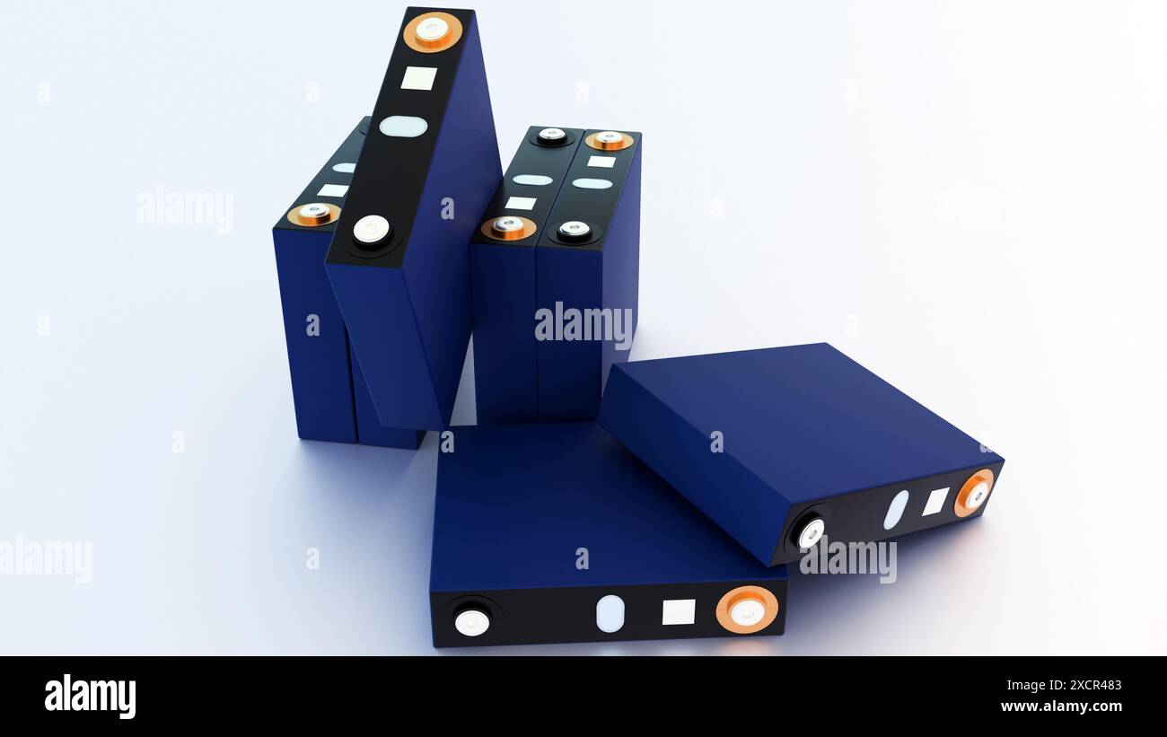 3d rendering of prismatic battery, rectangular lithium ion phosphate ...