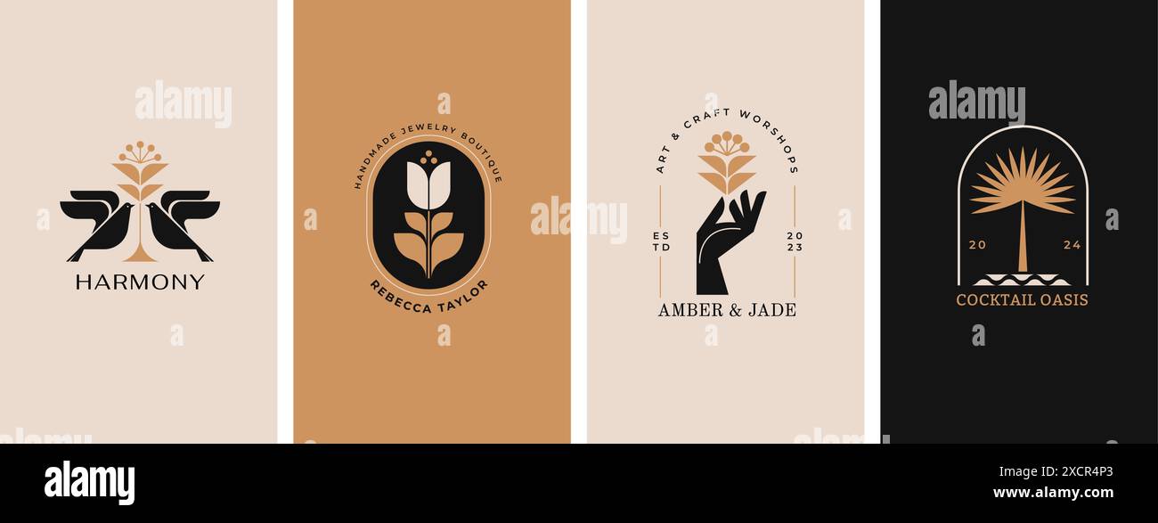 Minimalist modern logos collection. Geometrical retro concept design ...