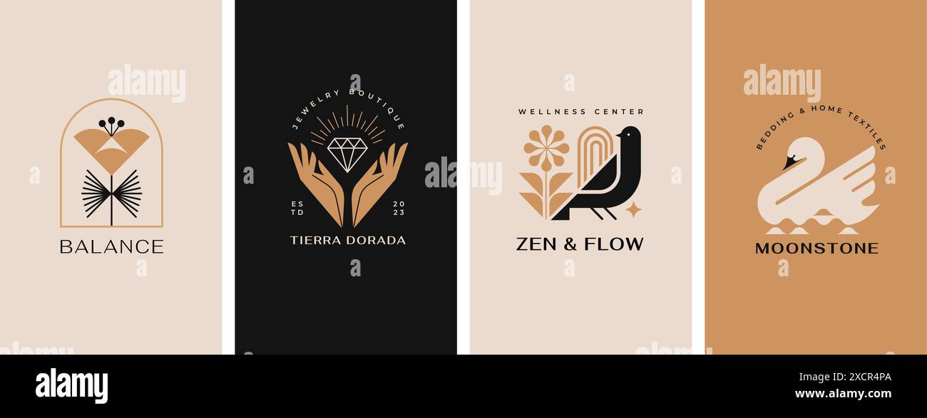 Minimalist modern logos collection. Geometrical retro concept design ...