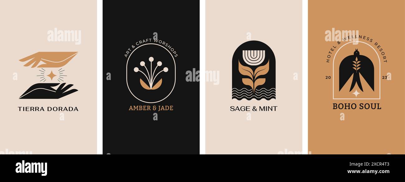 Minimalist modern logos collection. Geometrical retro concept design ...