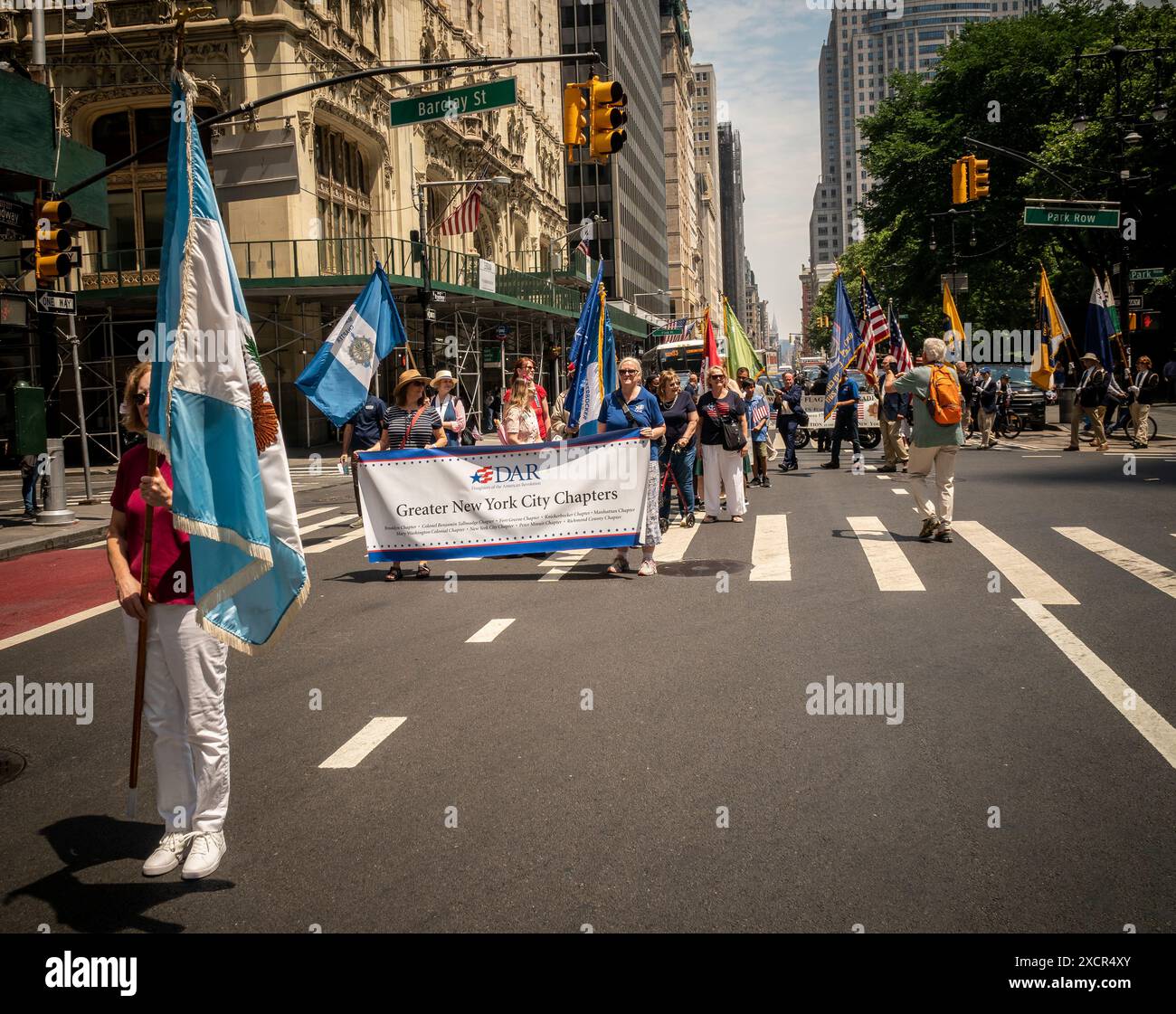 Marchers in the annual Flag Day Parade in New York on Friday, June 14 ...