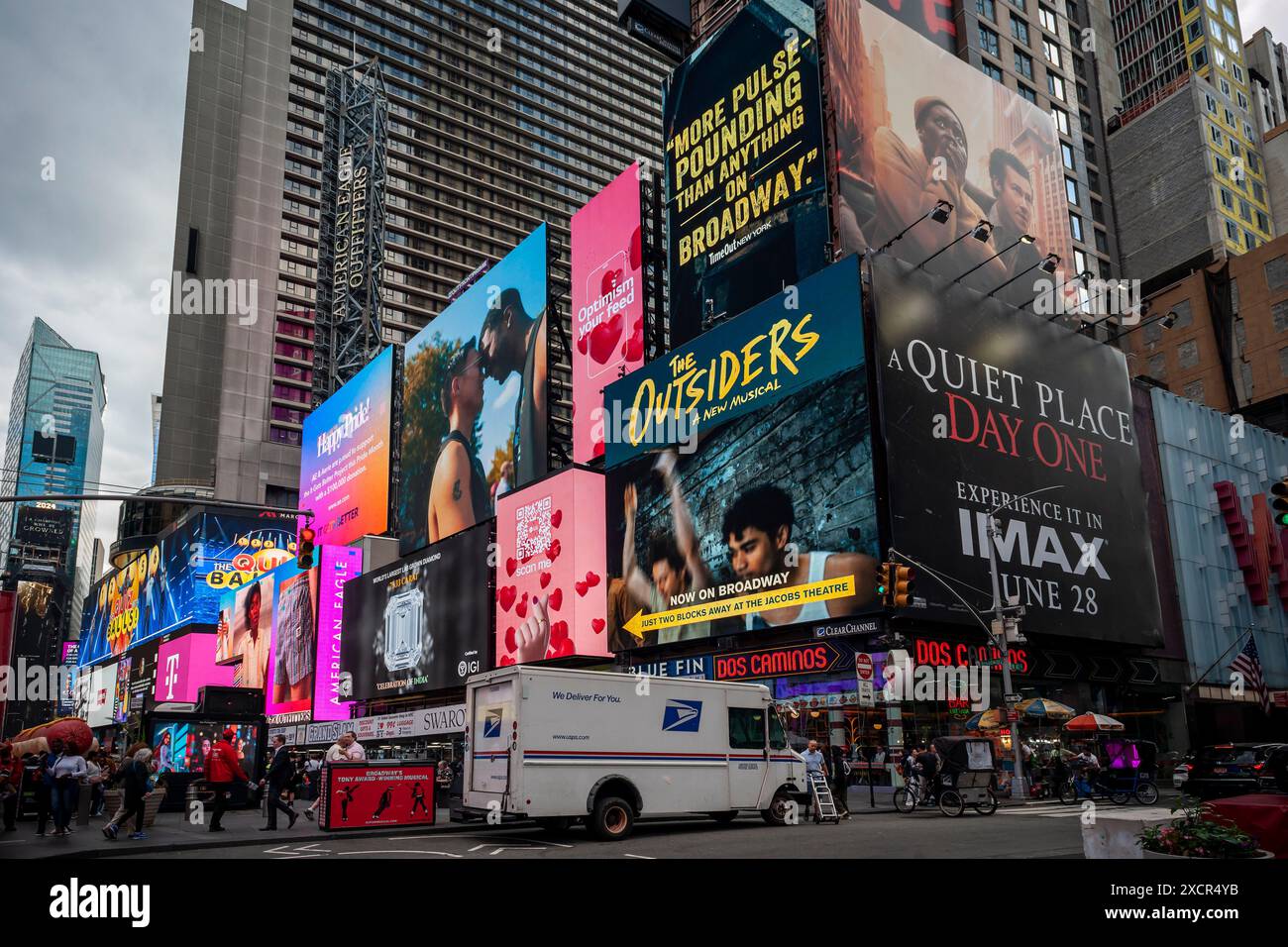 Wall of digital advertising in Times Square in New York on Wednesday ...