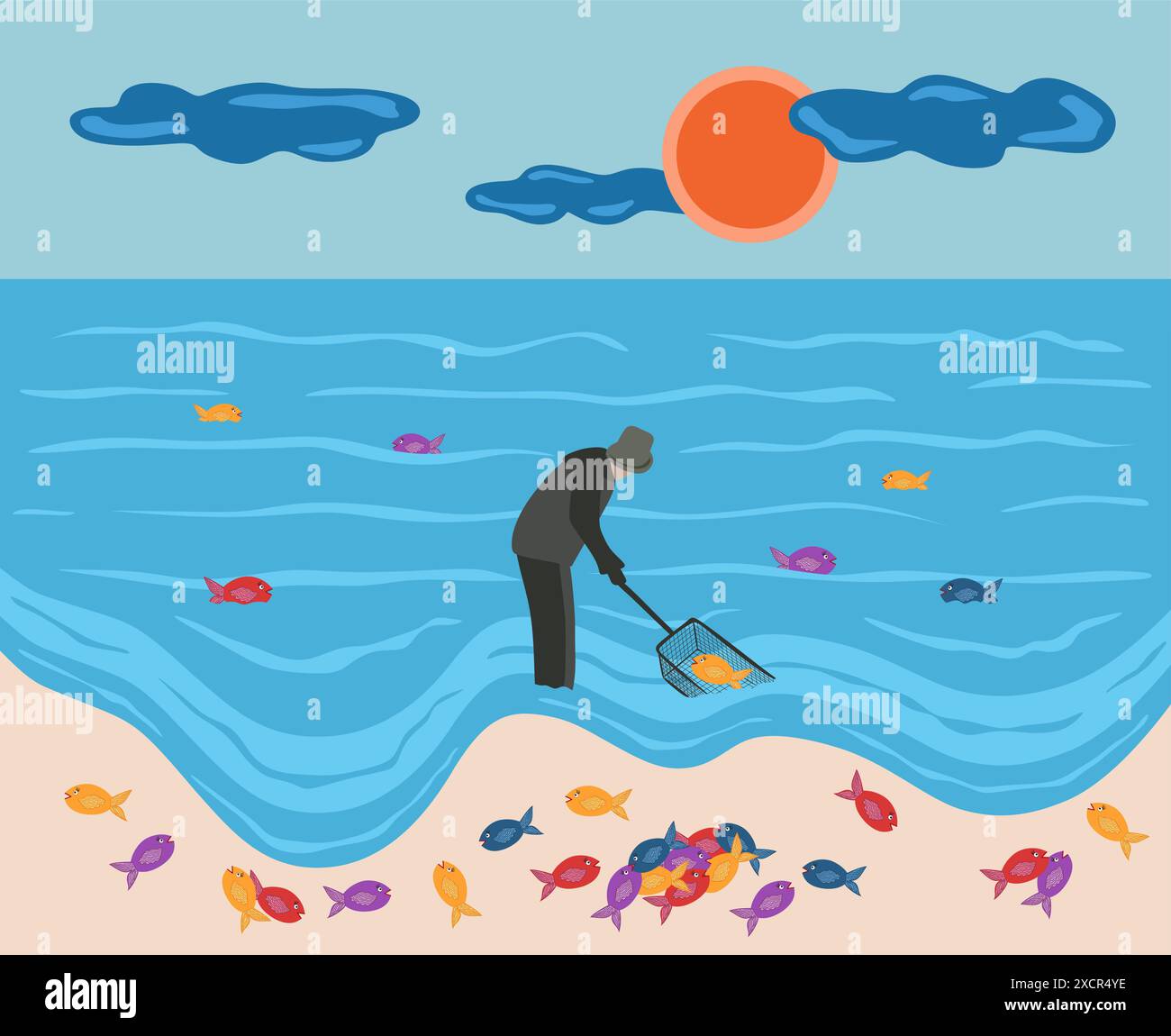 Sun touching skyline Stock Vector Images - Alamy